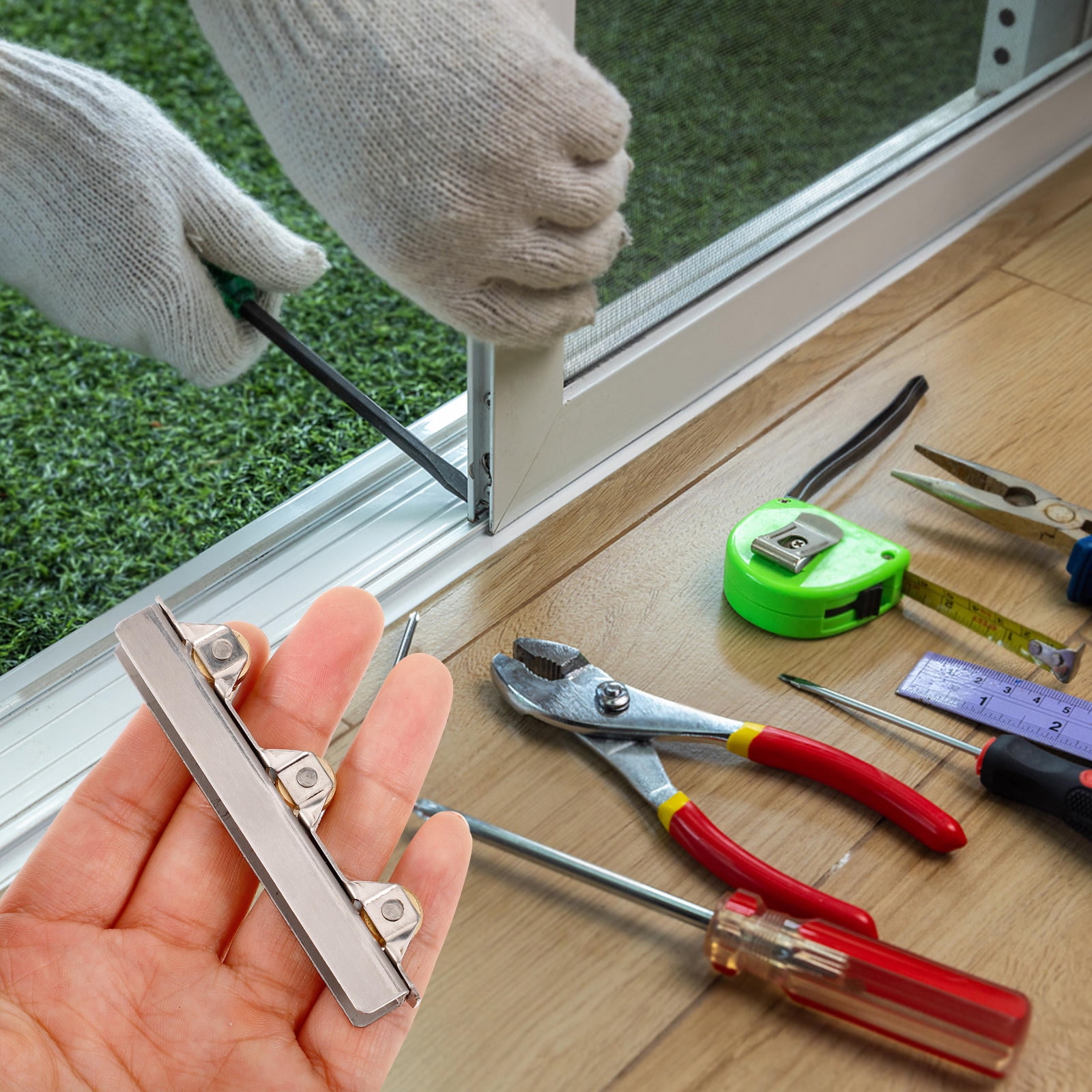 MLINS Sliding Closet Door Hardware Rollers Replacement Glass Pulley ...