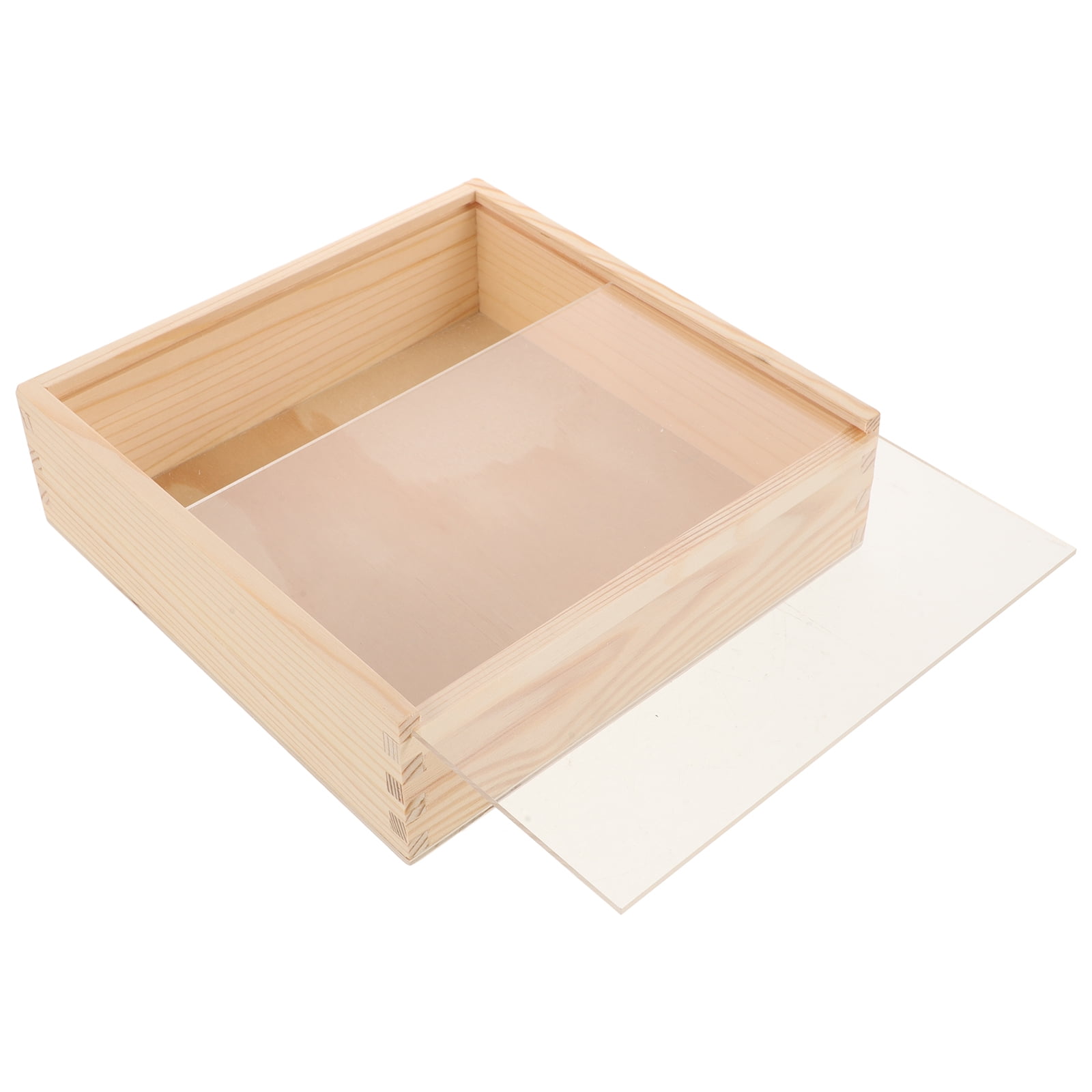MLINS Sliding Lid Wooden Box Crafts Storage Wood Box Case Collectible ...