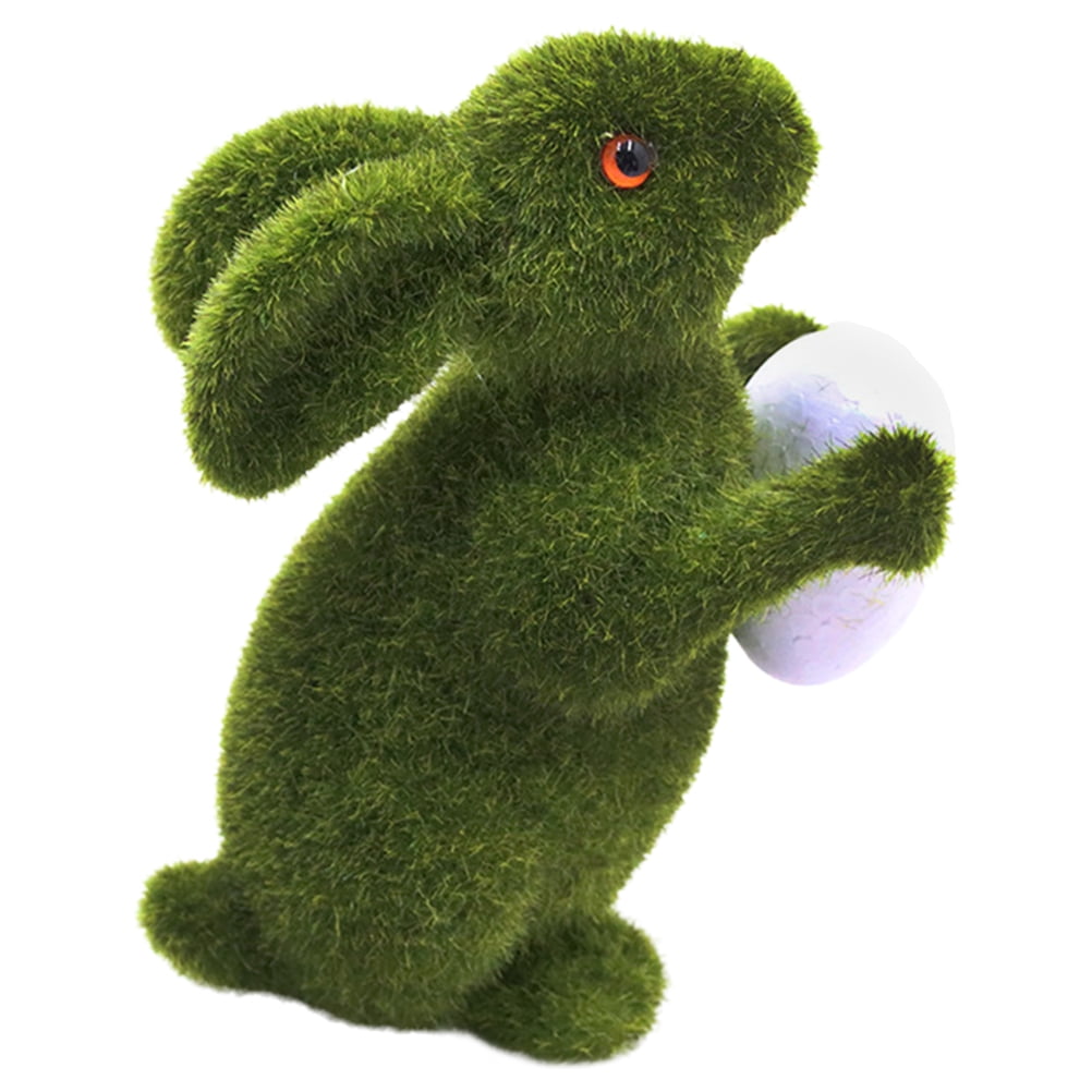 MLINS Small Animal Ornament Flocking Decor Rabbit Toys Mini Green ...