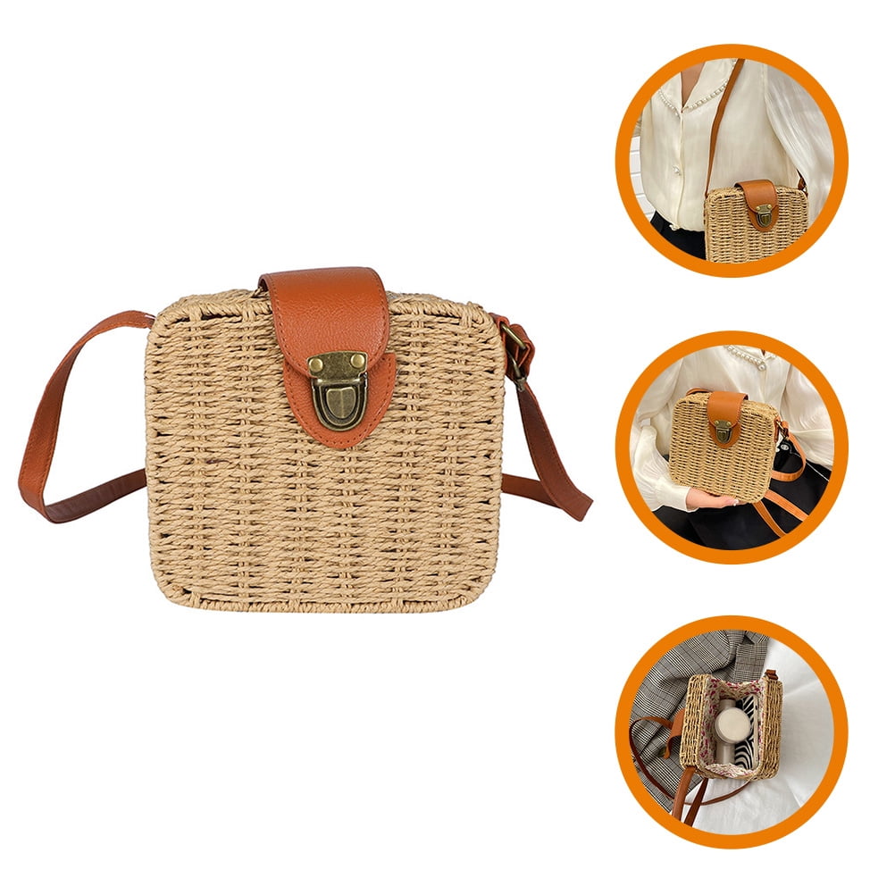 MLINS Small Crossbody Bag Handwoven Beach Purse for Women Vacation ...