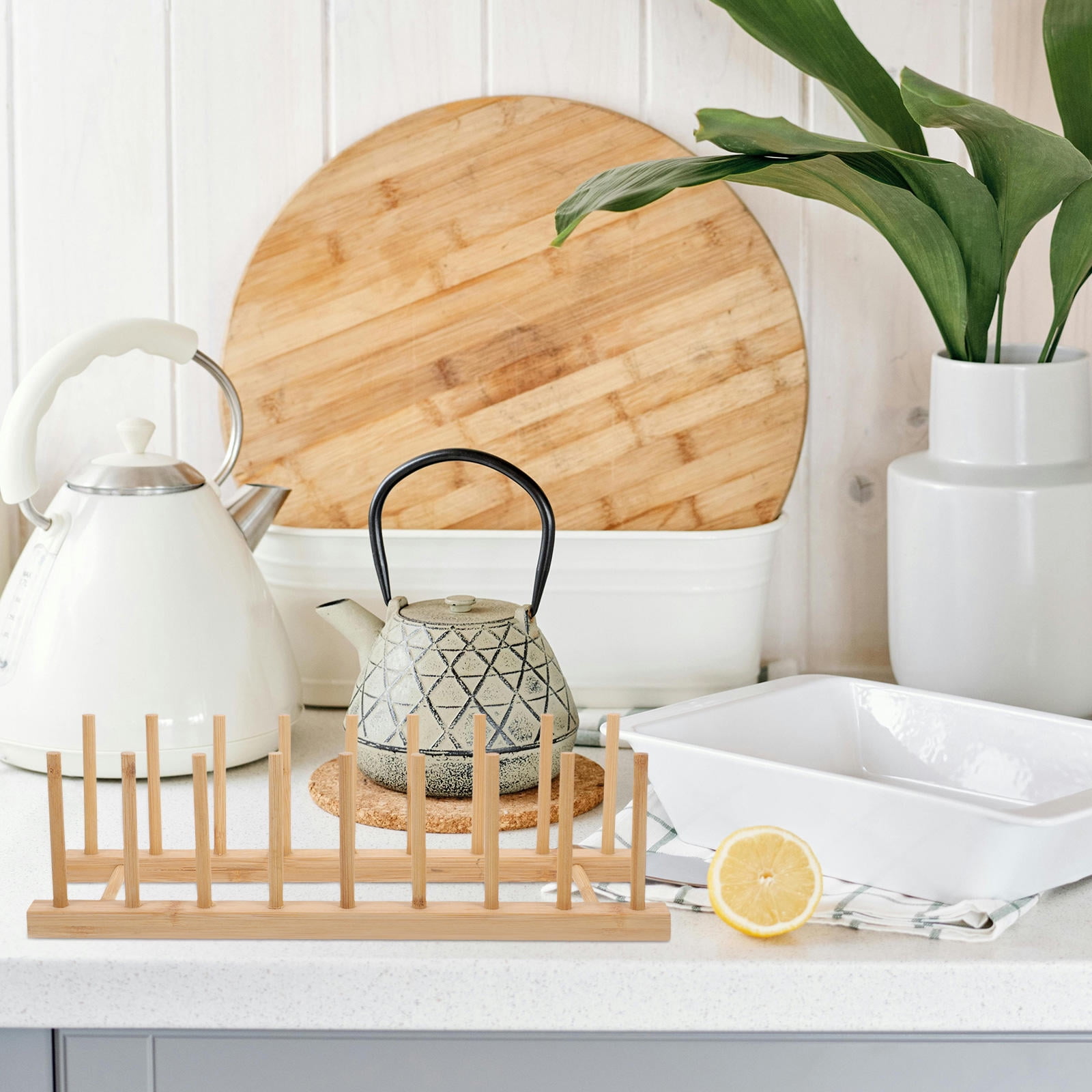 MLINS Small Dish Drying Rack For Kitchen Multi-girds Plate Organizer ...