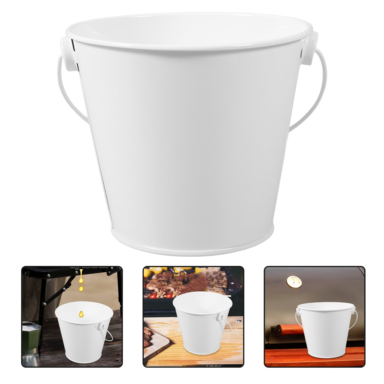 MLINS Small Metal Buckets with Handle White Tin Pails for Classroom ...