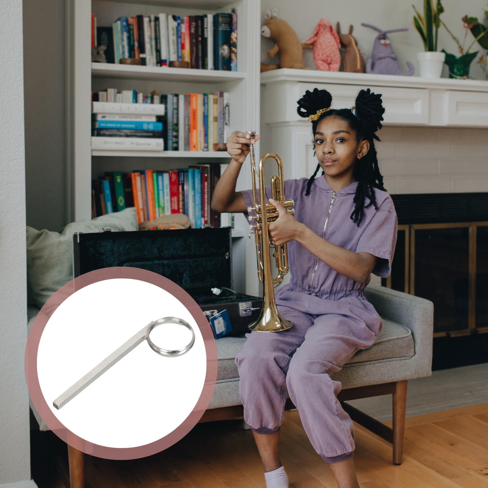 MLINS Small Slip Ring Trumpet Slide Instrument Finger Slides Silver ...