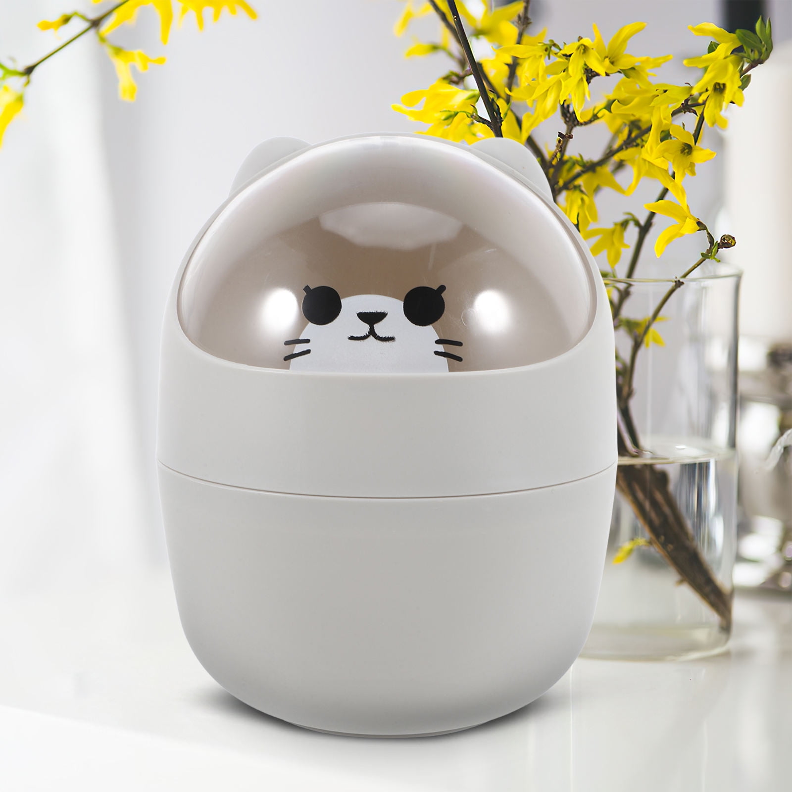MLINS Small Waste Bin Cute Mini Desk Trash Can Countertop Garbage Can ...