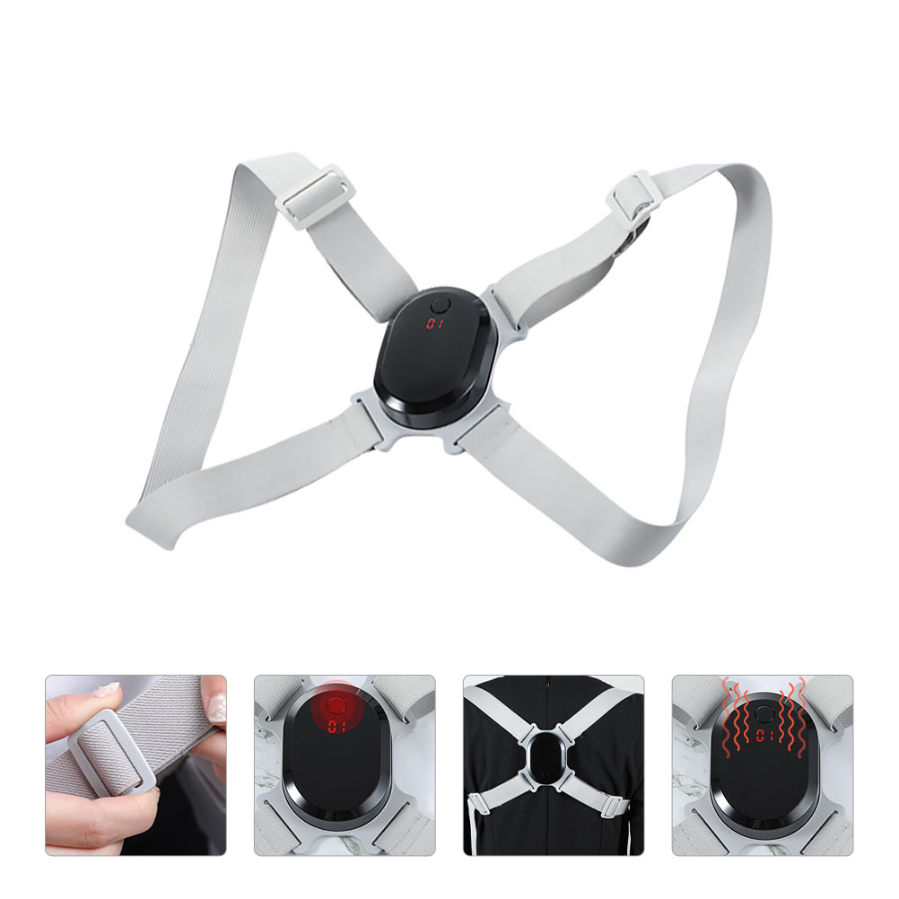 MLINS Smart Posture Corrector with Intelligent Sensor Vibration Reminder for Home Use Black ABS ...