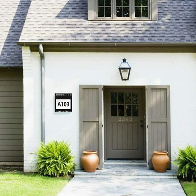MLINS Solar Door Numbers Plaques Address Sign Light Outdoor House ...