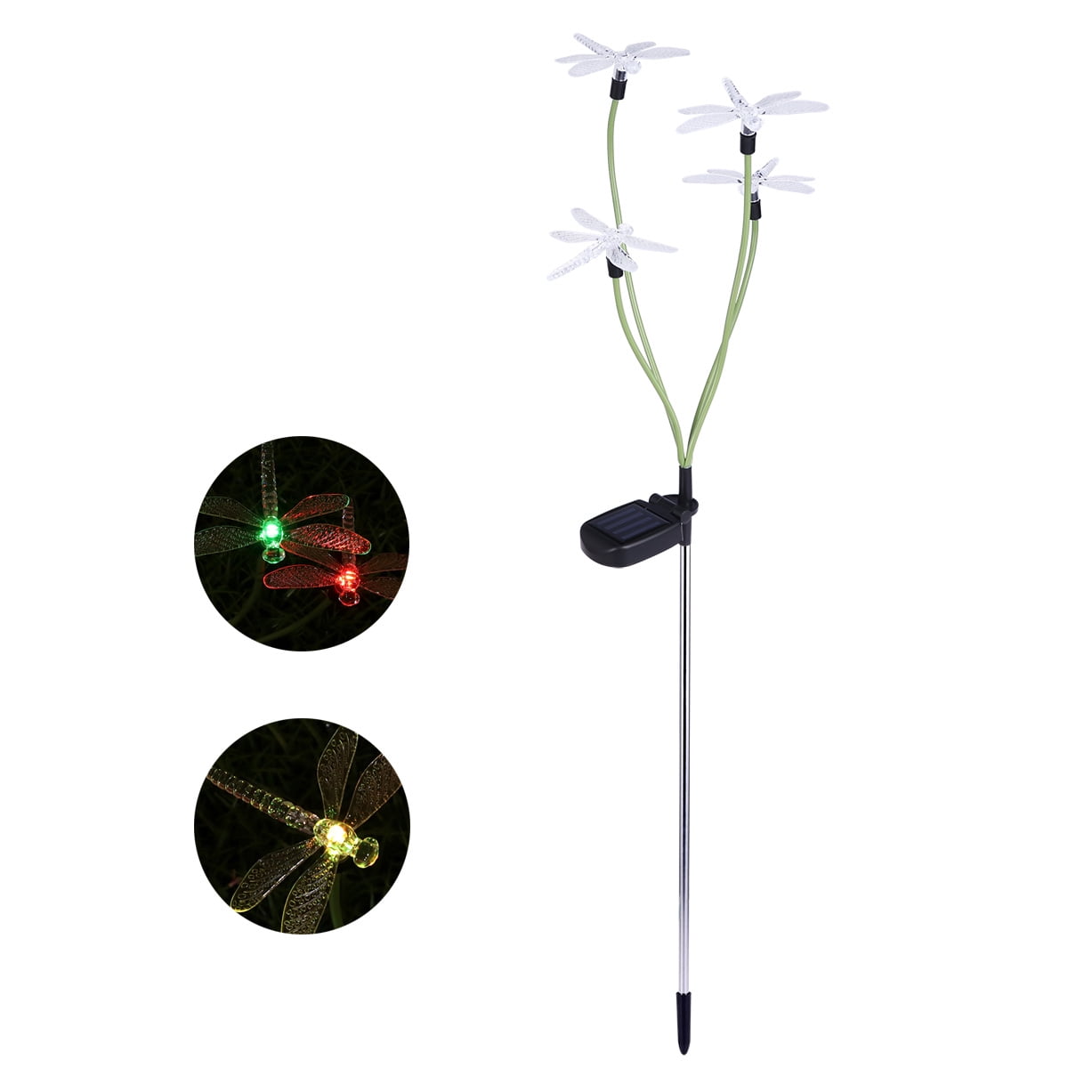 MLINS Solar Powered Dragonfly Shaped Lawn Lamp with Ground Plug for ...
