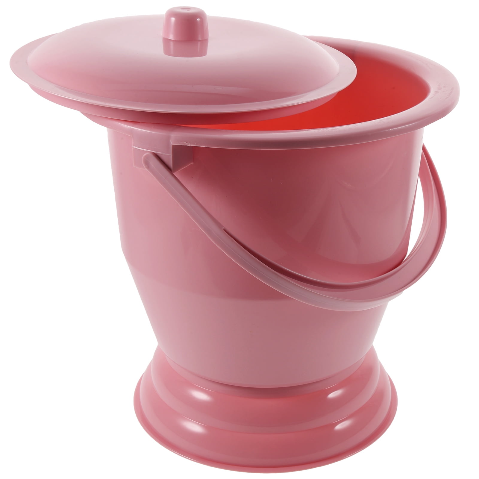 1PC Red Chamber Pot with Cover for Home Use Hand Carry Non-slip Base PP ...