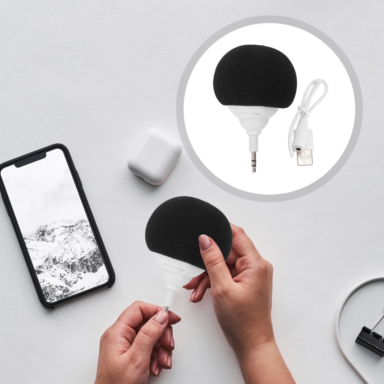 MLINS Sponge Balloon Ball Style Portable 3.5mm Audio Dock Mini Speaker ...