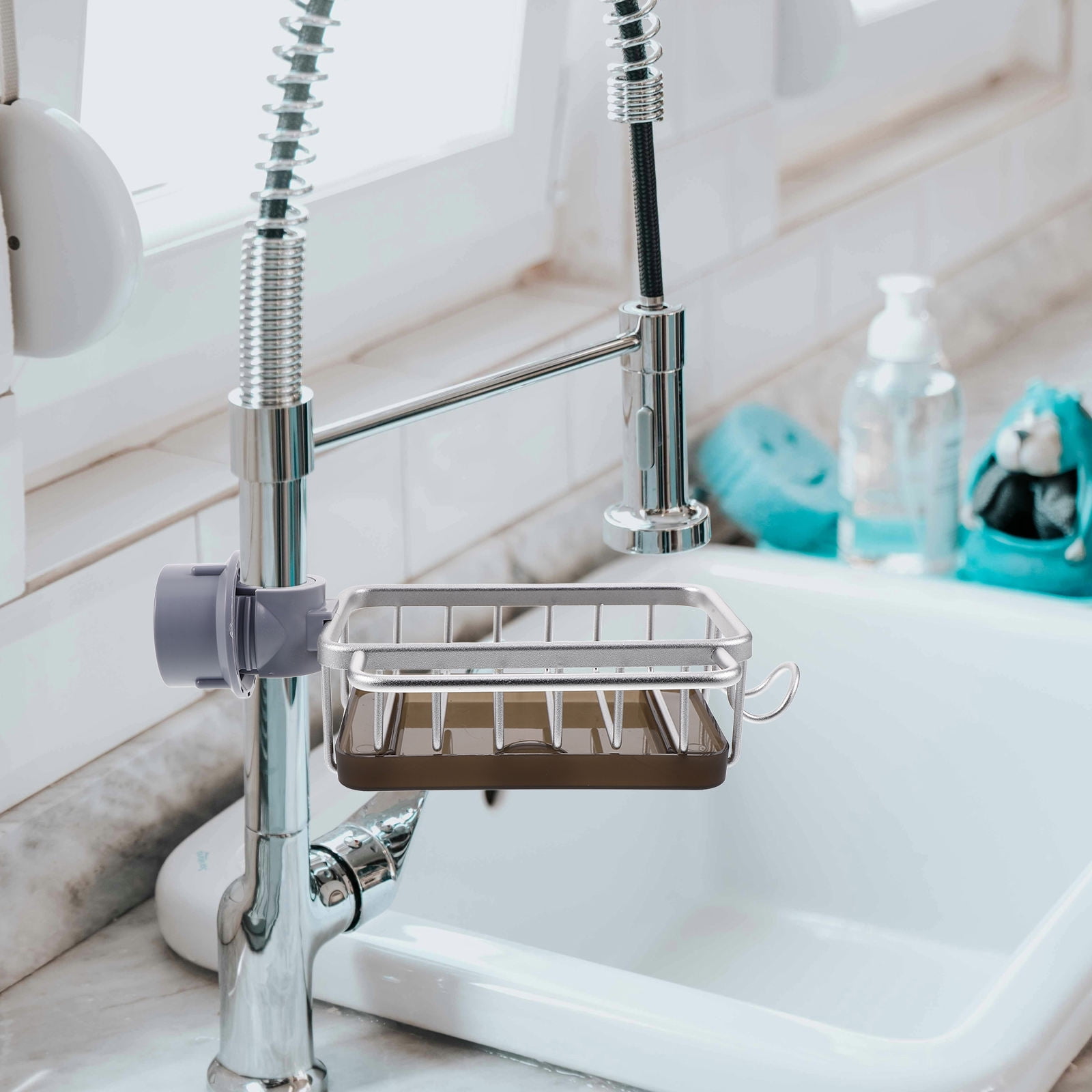 MLINS Sponge Holder Over Faucet Riser Kitchen Organizer Sink Caddie ...