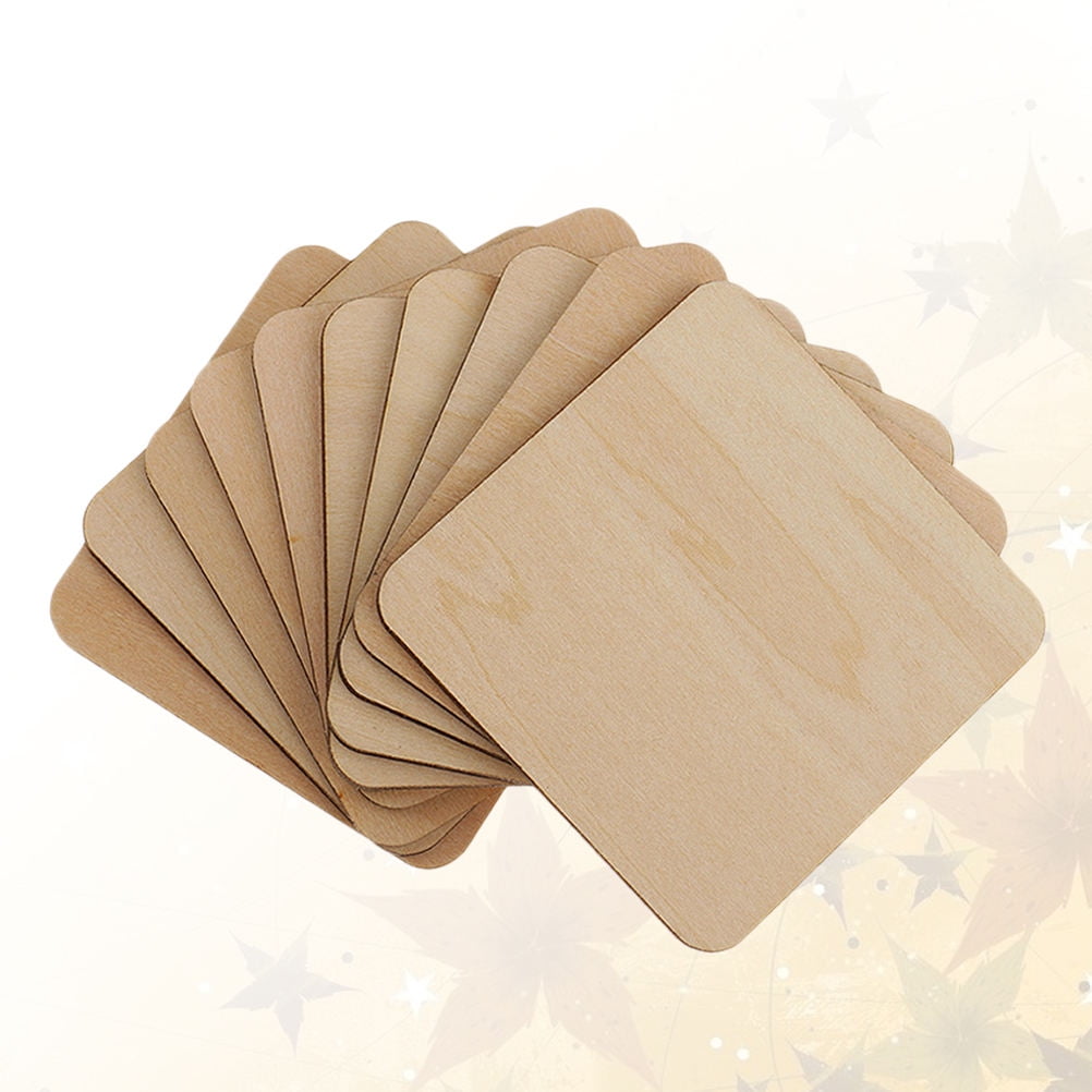 MLINS Square Shaped Wood Piece DIY Craft Accessories for Decoration ...