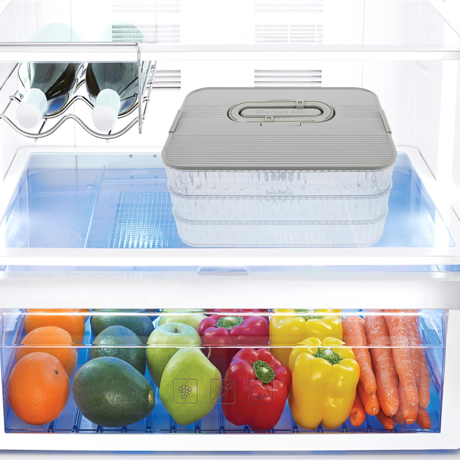 MLINS Stackable And Detachable Plastic Storage Container Three-Layer ...