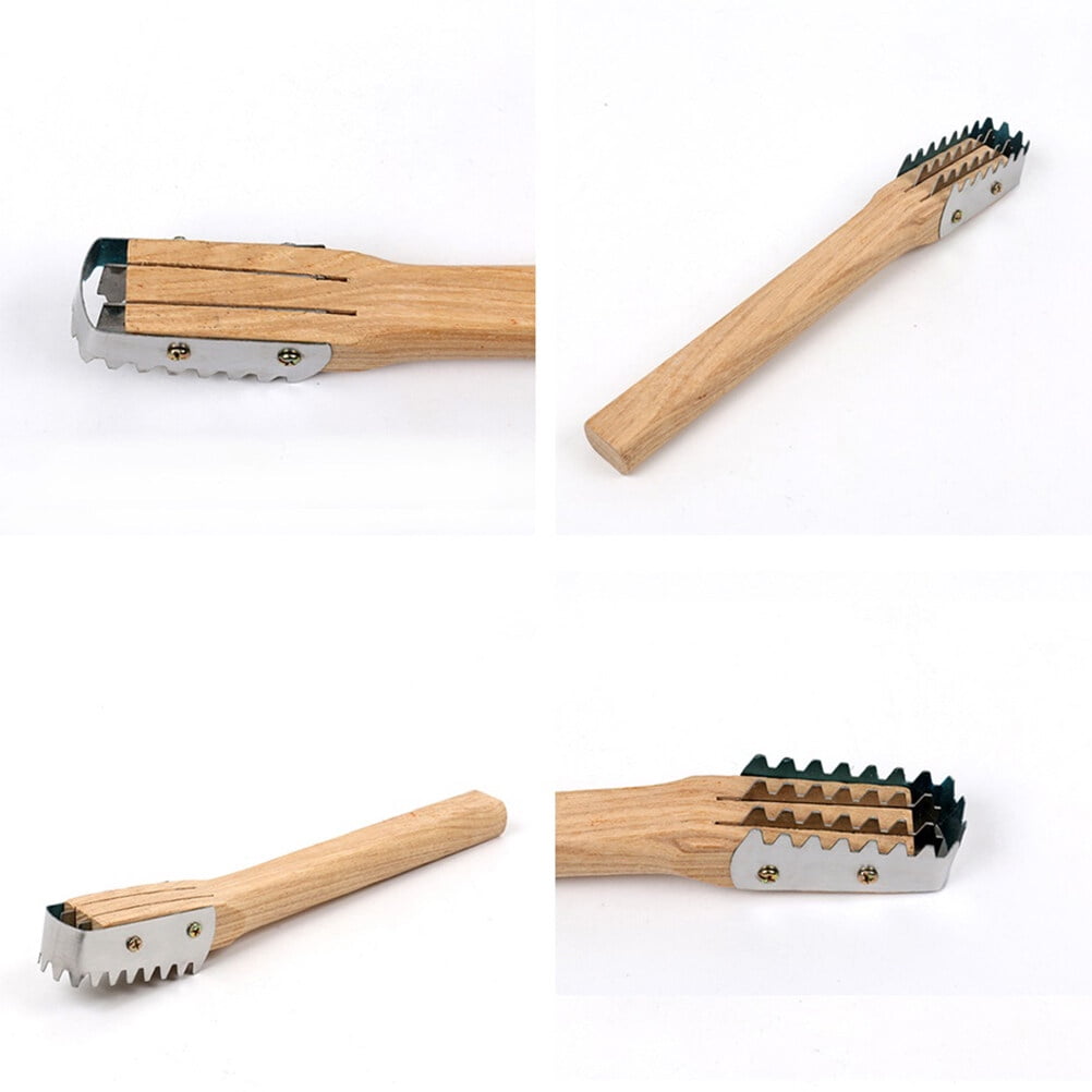 MLINS Staineless Steel Fish Scale Shaver Wooden Handle Fish Scale ...