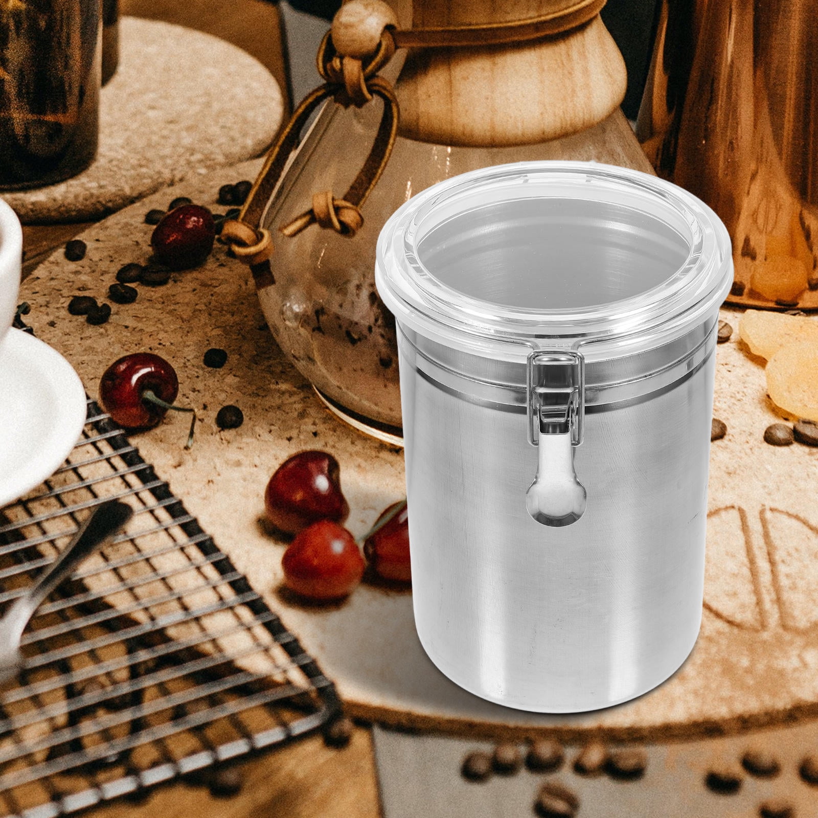 MLINS Stainless Steel Airtight Canister Versatile Coffee Bean Canister ...