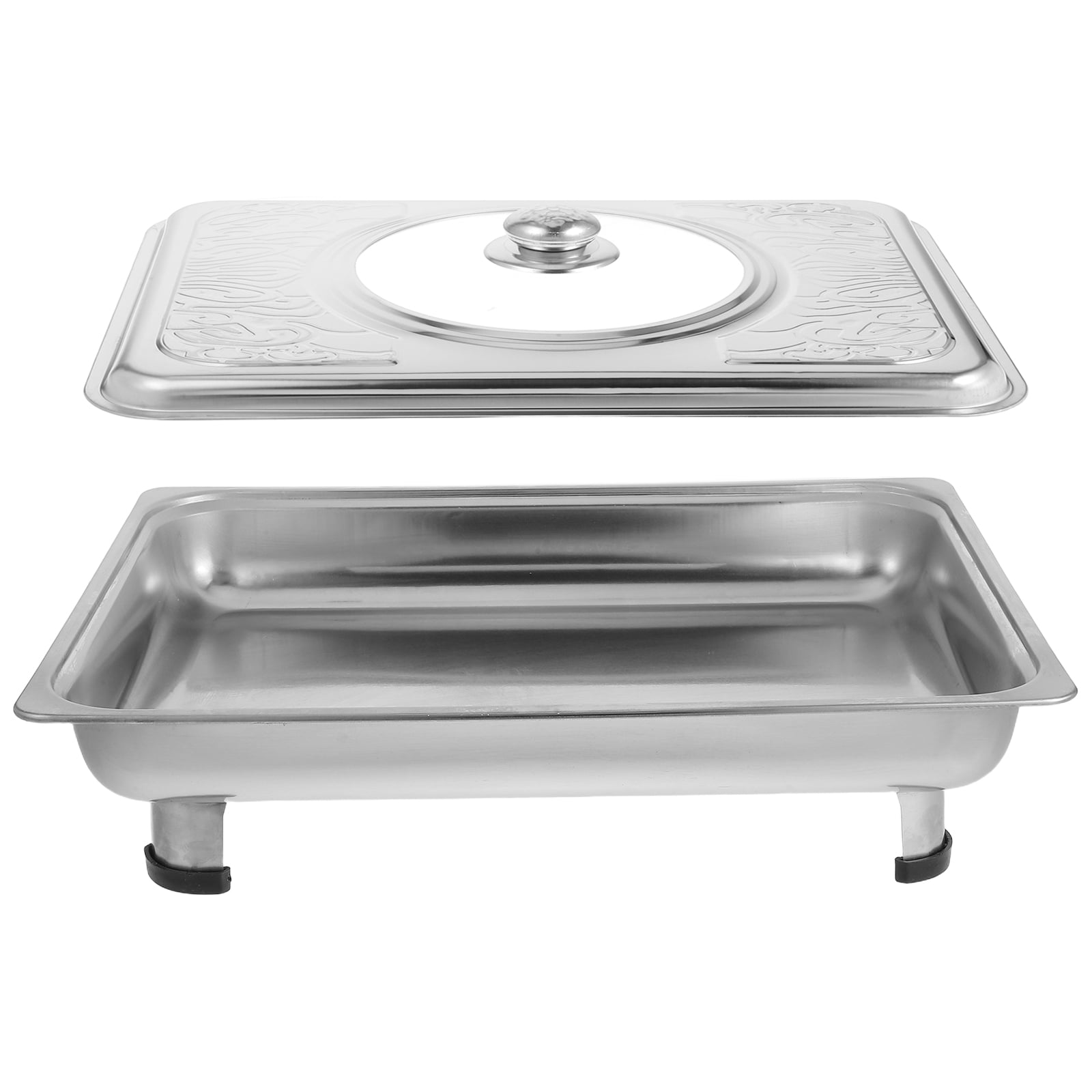 MLINS Stainless Steel Buffet Tray with Lid Rectangular Food Serving ...
