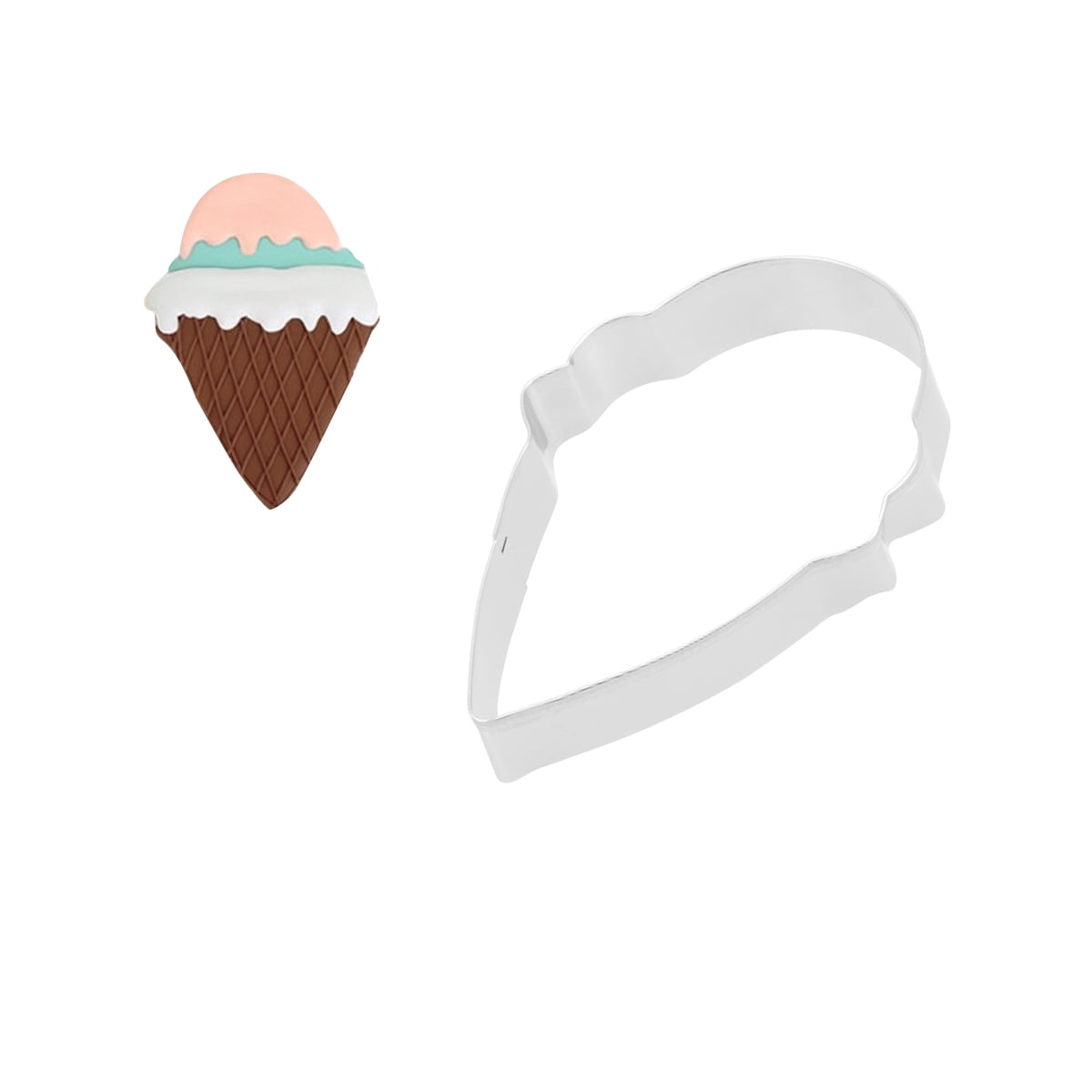 MLINS Stainless Steel Cookie Cutters in Ice Cream Cone Shape for ...