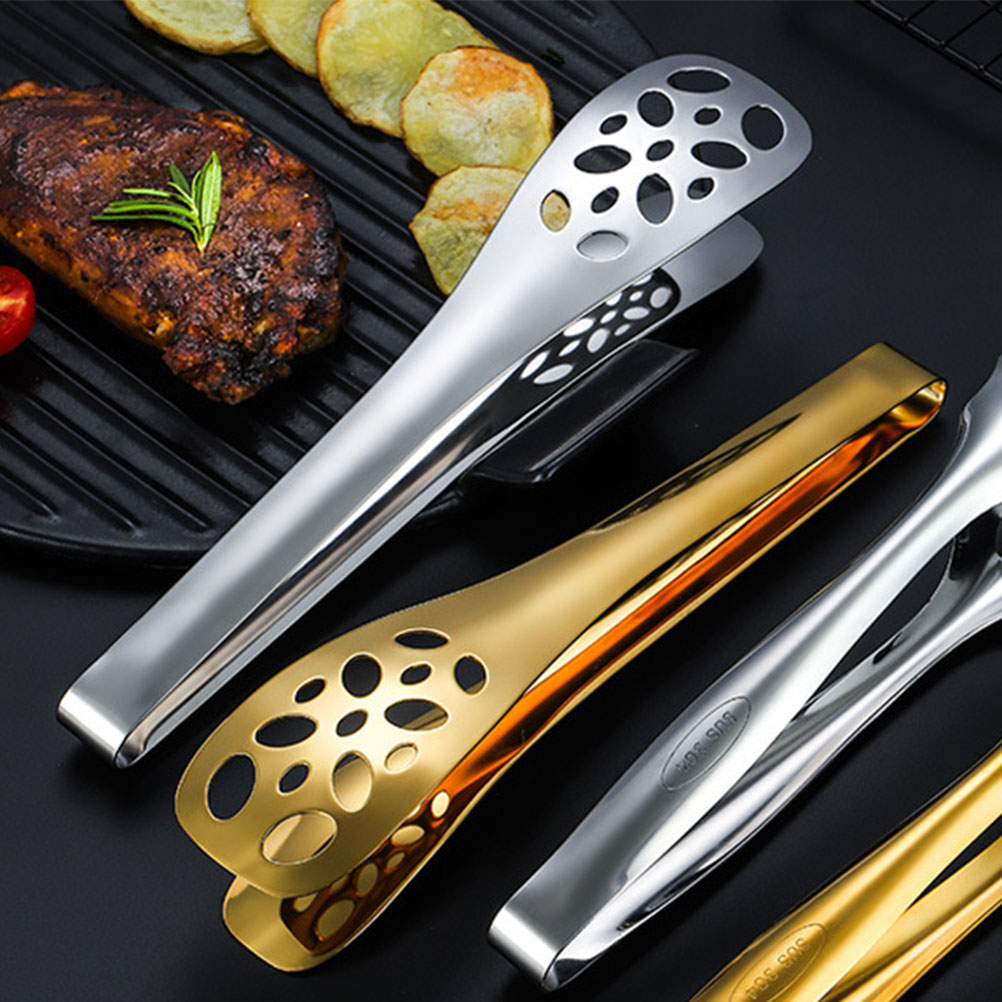 MLINS Stainless Steel Cooking Tongs for Daily Use Golden Color ...