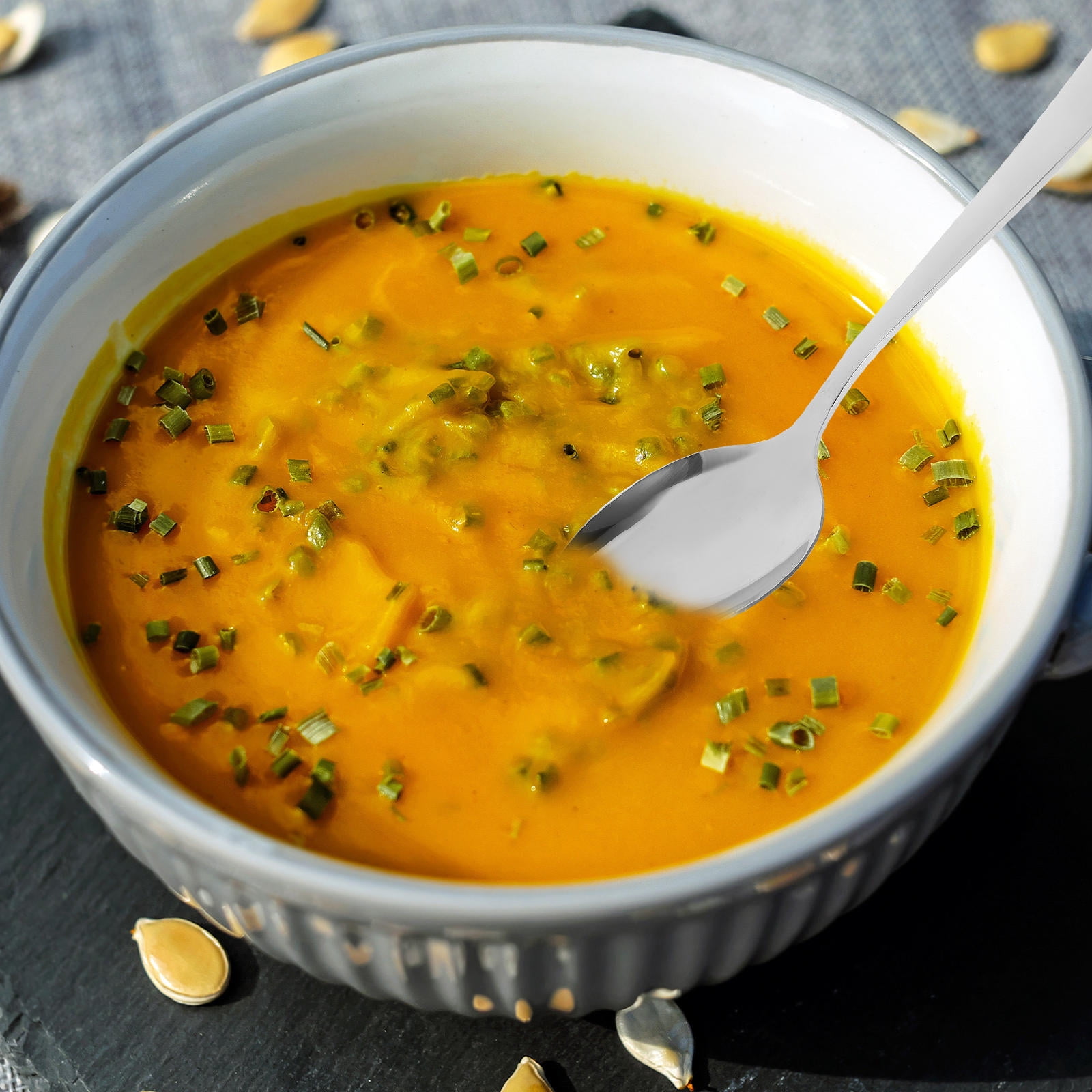 MLINS Stainless Steel Dinner Spoons for Kitchen Use Silver Color ...