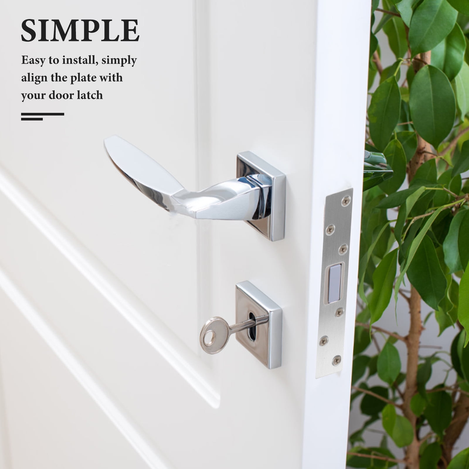 MLINS Stainless Steel Door Strike Plate for Home Security with 6 Screws ...