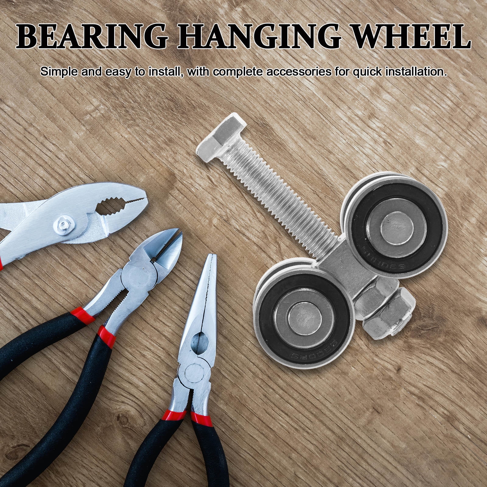 MLINS Stainless Steel Groove Sliding Wheel Roller Detachable Double ...