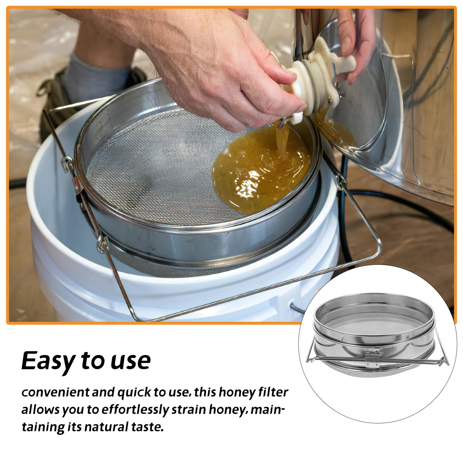 MLINS Stainless Steel Honey Strainer Honey Strainer Double Sieve For ...