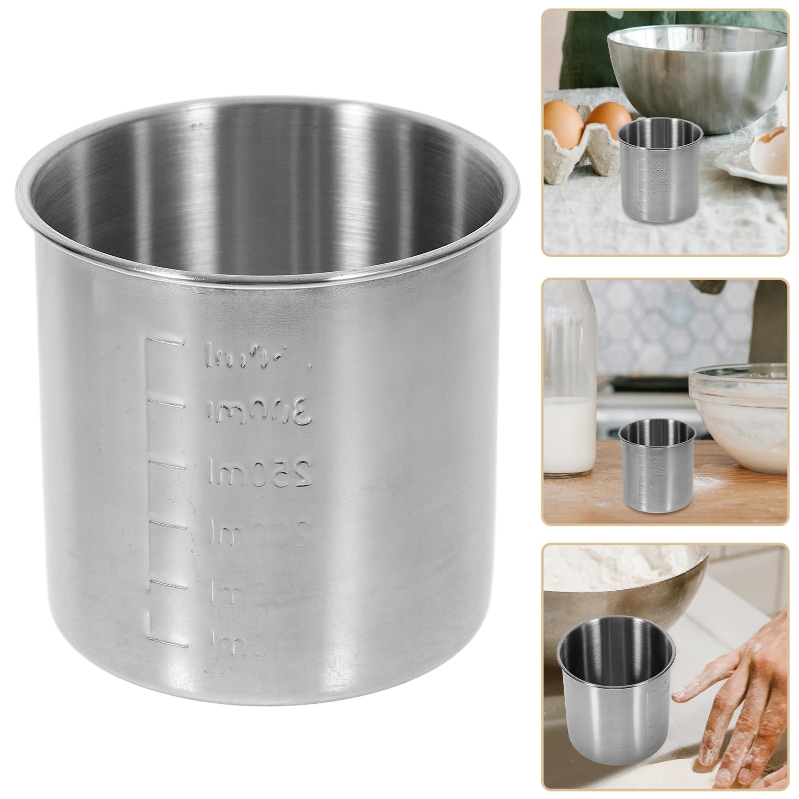 MLINS Stainless Steel Measuring Cup No Handle Rice Measuring Cups ...
