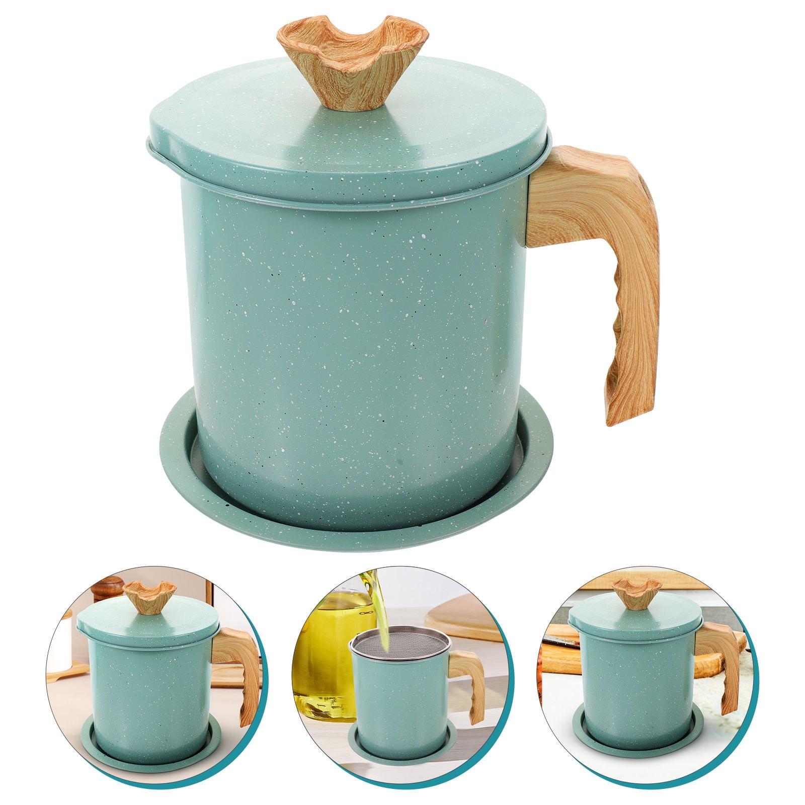 MLINS Stainless Steel Oil Pot with Removable Fine Mesh Strainer for Oil ...