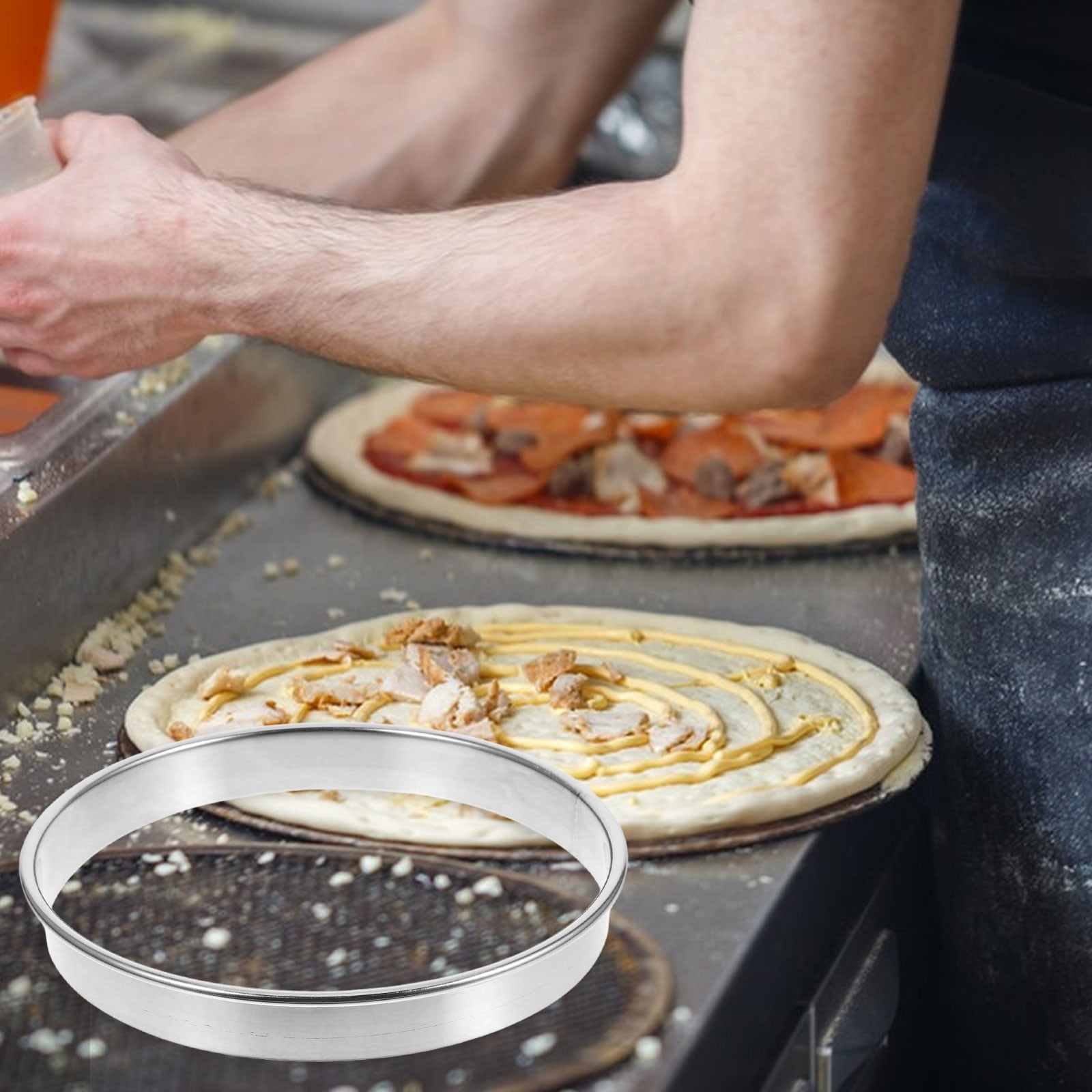 MLINS Stainless Steel Pizza Rings For Homemade Pizza Making And Baking ...