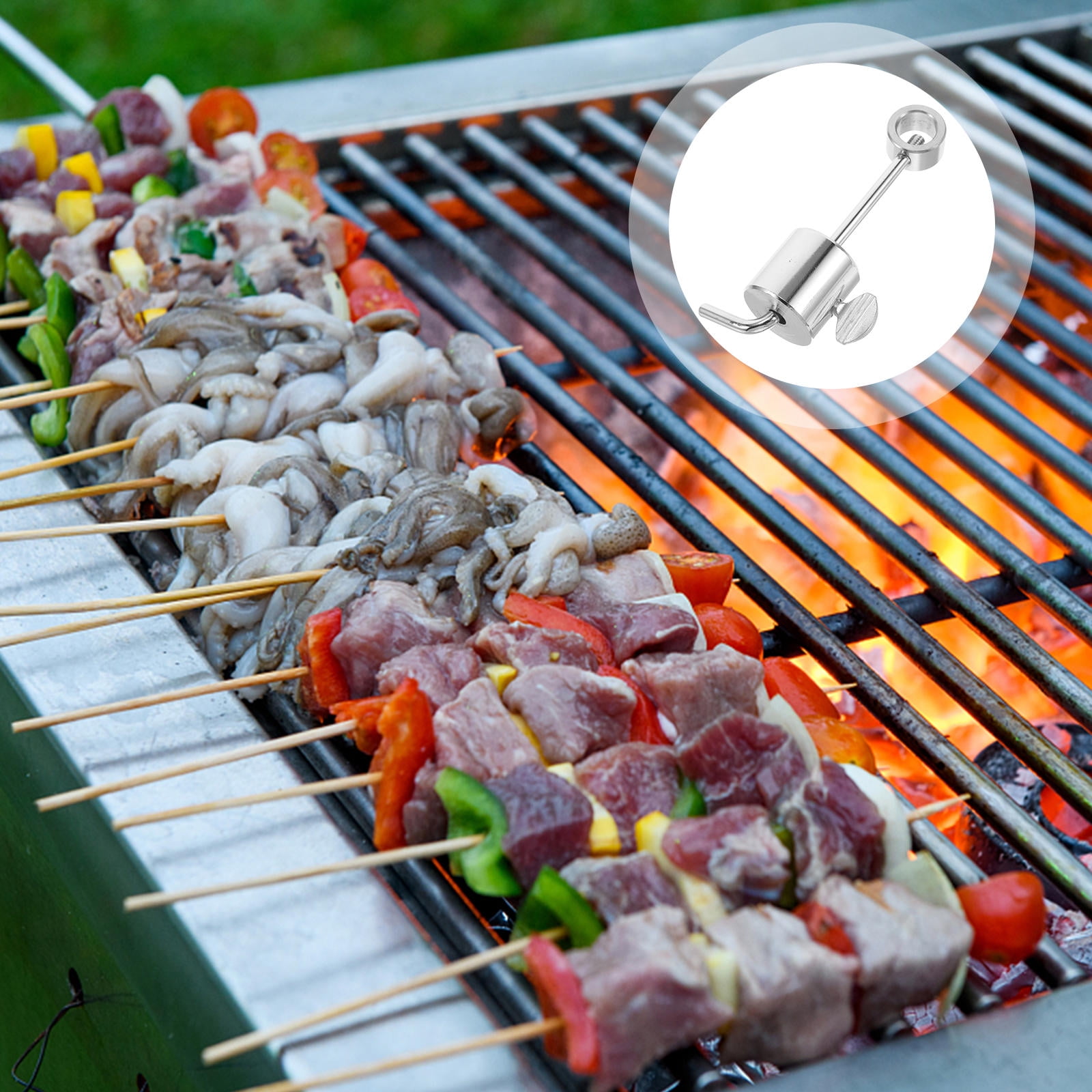 MLINS Stainless Steel Rotisserie Rod Stopper 1 Set Grill Spit Weight ...