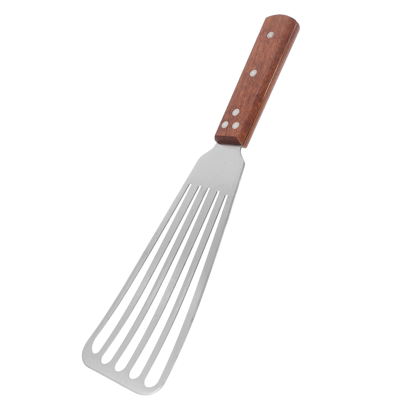 MLINS Stainless Steel Slotted Fish Turner Spatula With Wooden Handle ...