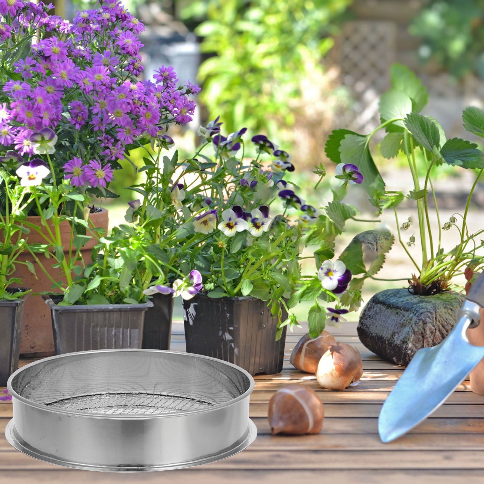 MLINS Stainless Steel Soil Sifter for Gardening Sand Rocks and Compost ...