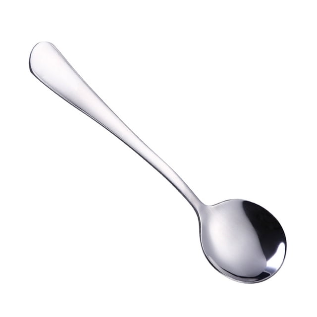 MLINS Stainless Steel Soup Spoon Multifunctional Round Spoon Coffee Ice ...