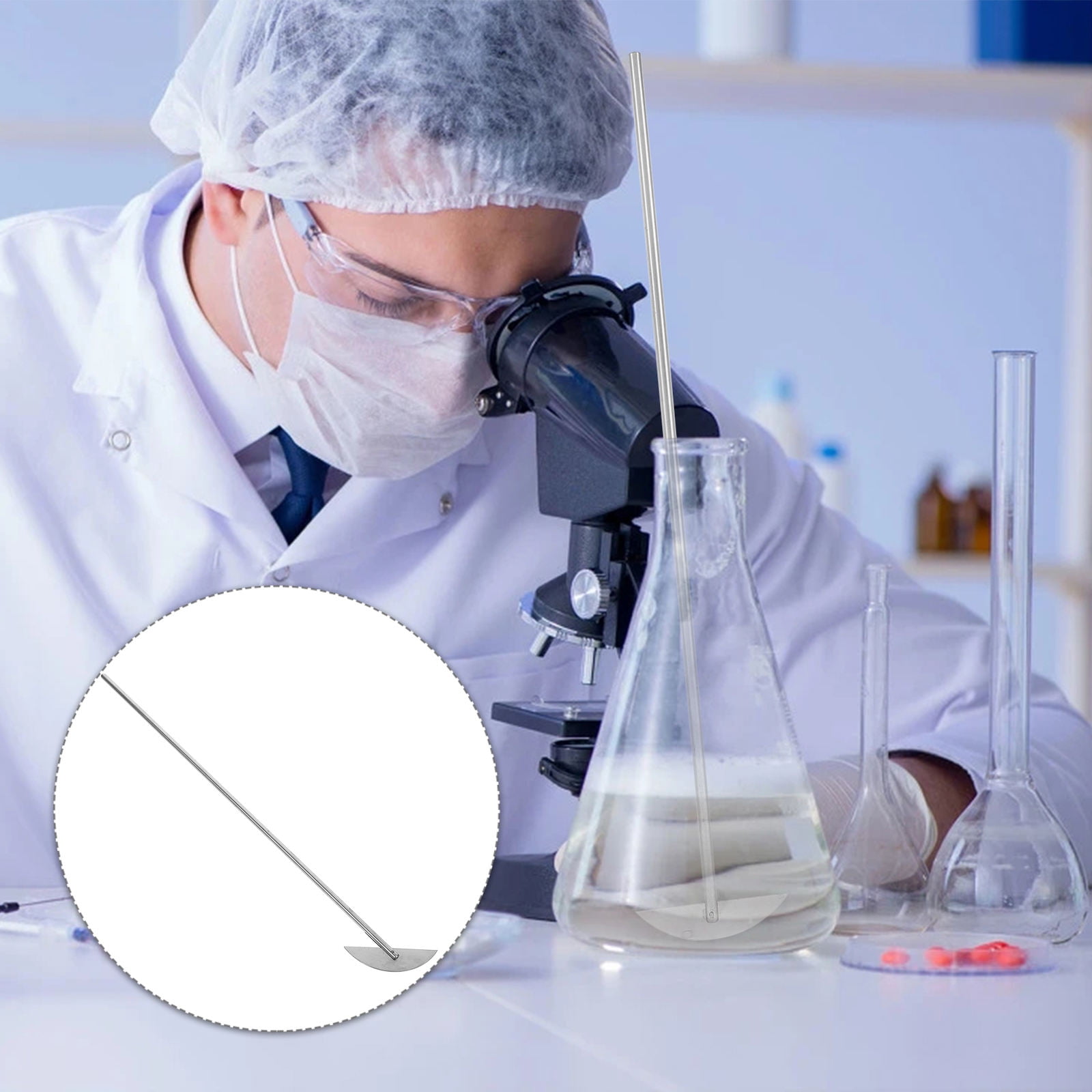 PTOOTP Round Lab Stirrer Stainless Steel 1Pc 16.11X2.95X0.39Inch ...