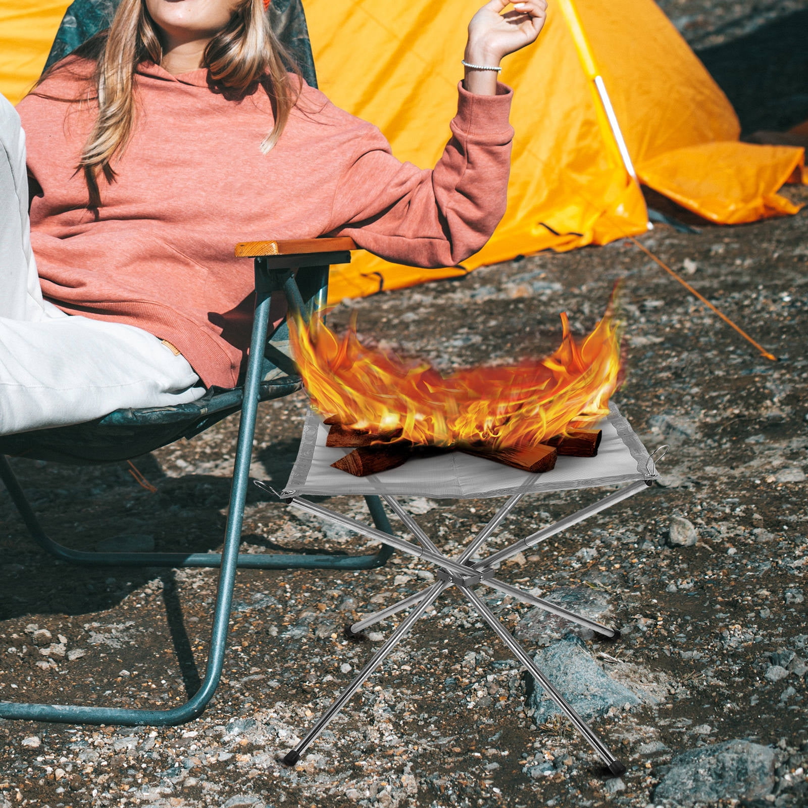 MLINS Stainless Steel Stove Portable Bonfire Rack Camping Stove Fire ...