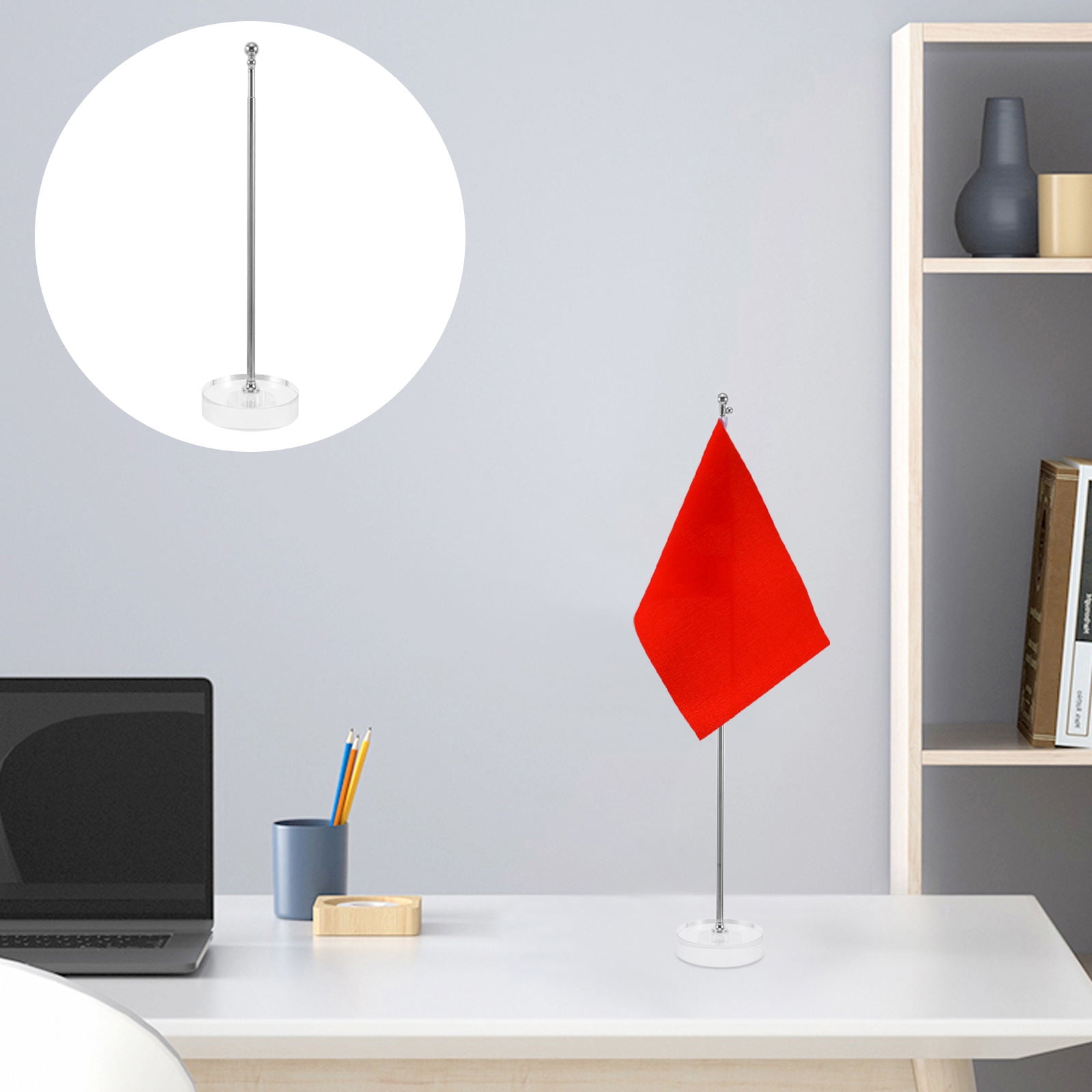 MLINS Stainless Steel Telescoping Flagpole for Office Desk Adjustable ...