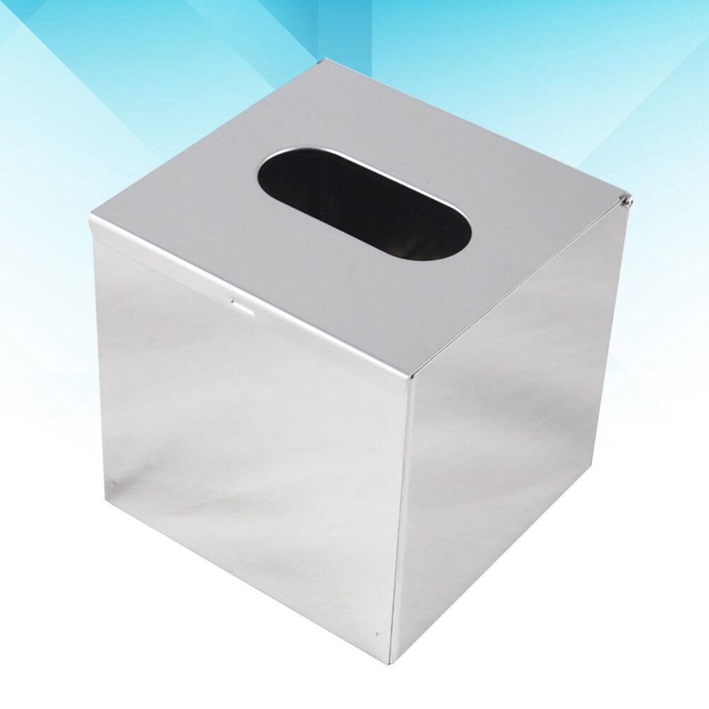 MLINS Stainless Steel Tissue Box with Waterproof Cover and Flat ...