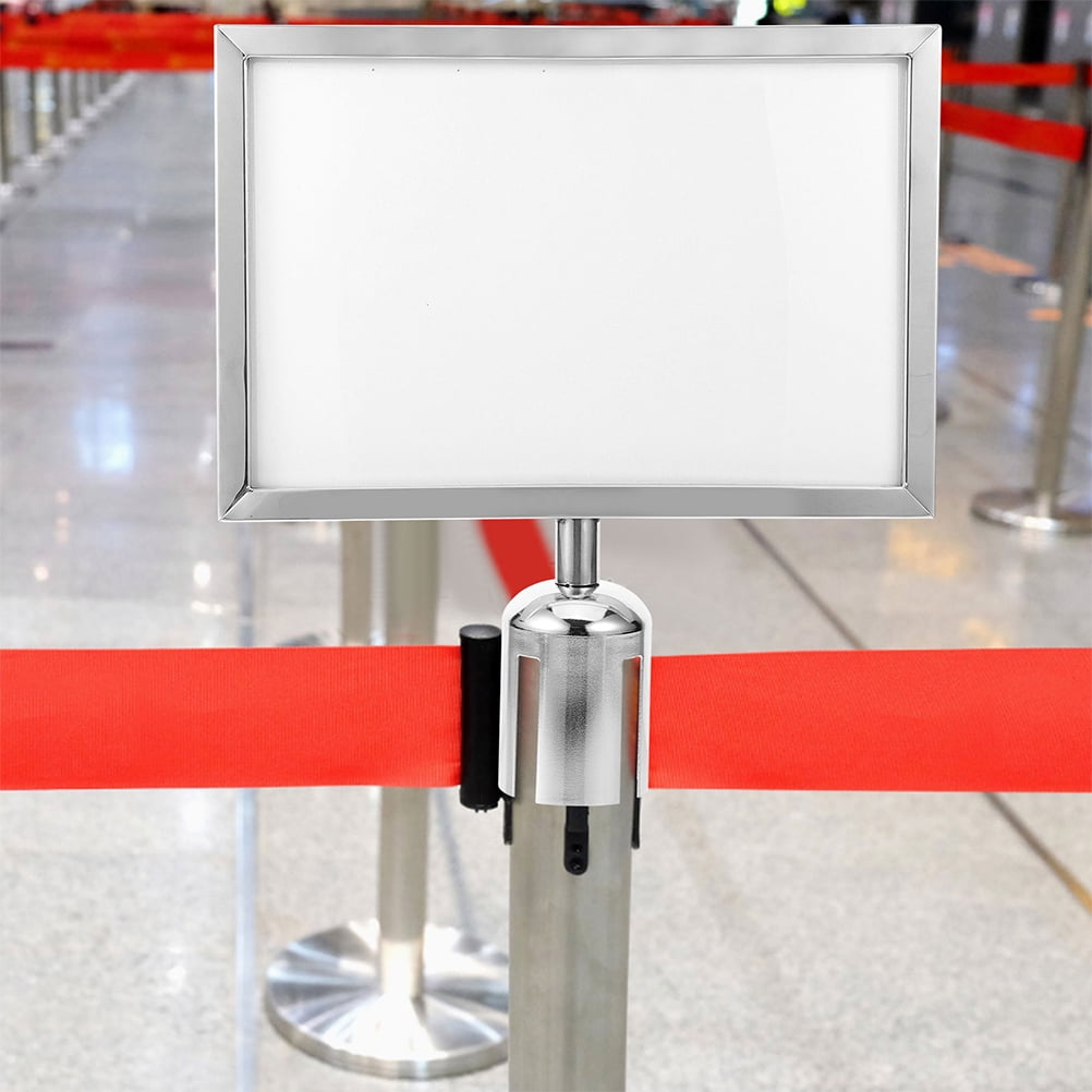 MLINS Stanchion Sign Holder Vertical Detachable Belt Stanchion Portrait ...