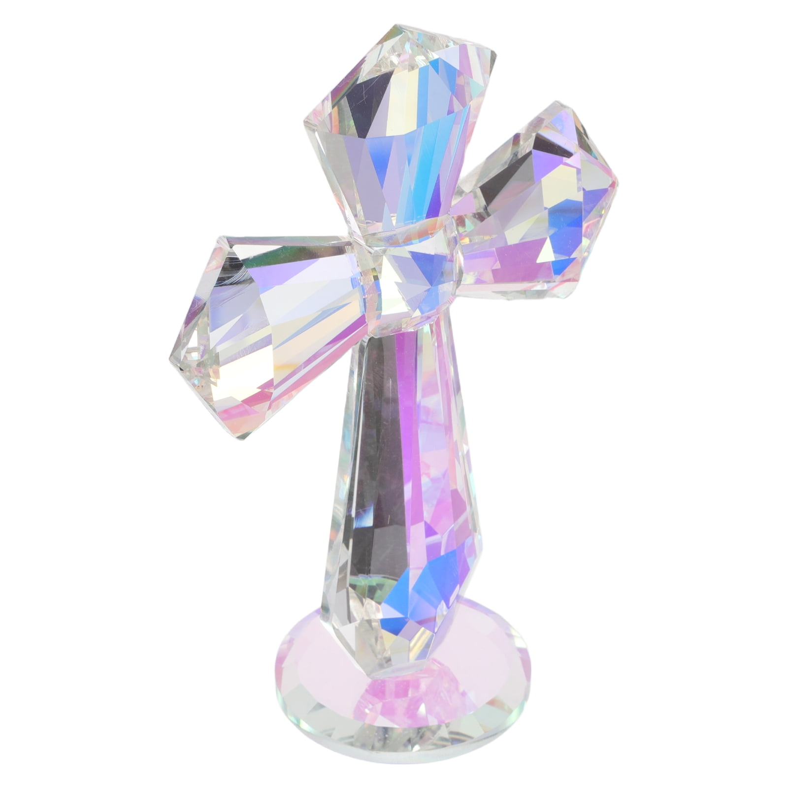 MLINS Standing Crystal Cross Figurine Holy Cross Statue For Tabletop Christian Ornaments For ...