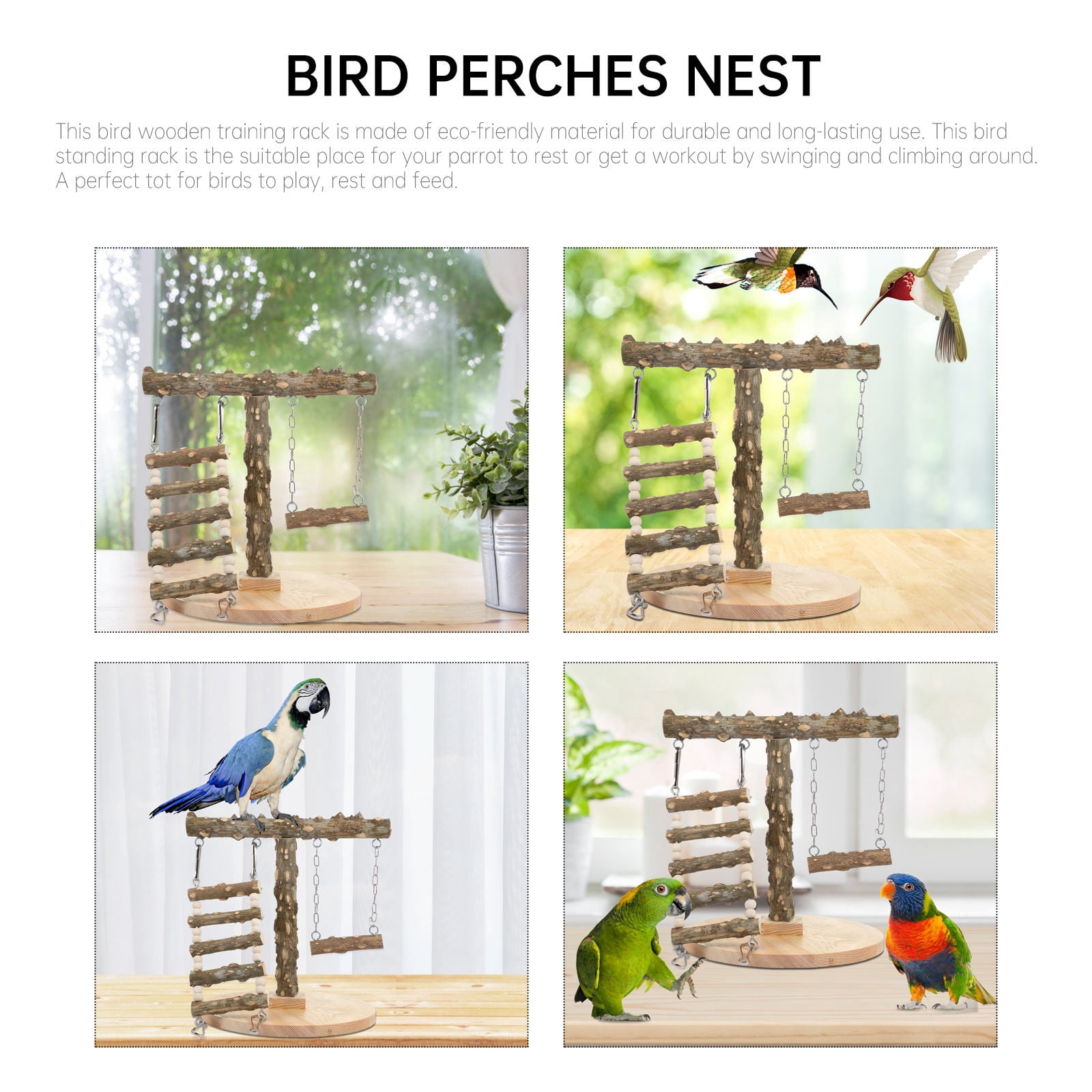 MLINS Stands Bird Birds Play for Parakeets Parrot Perch - Walmart.com