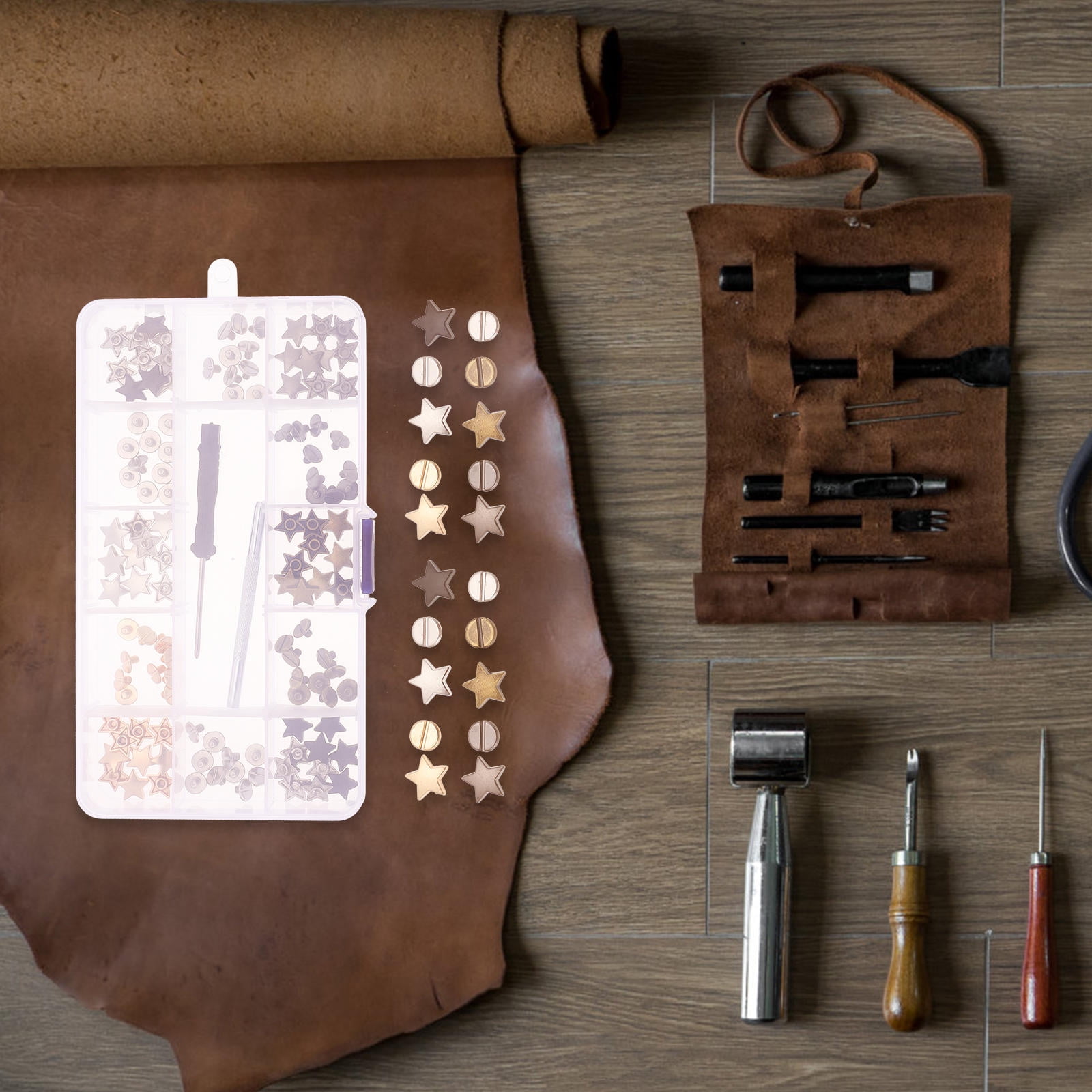 MLINS Star Shape Rivets Kit for DIY Use Assorted Color Alloy 1 Box ...