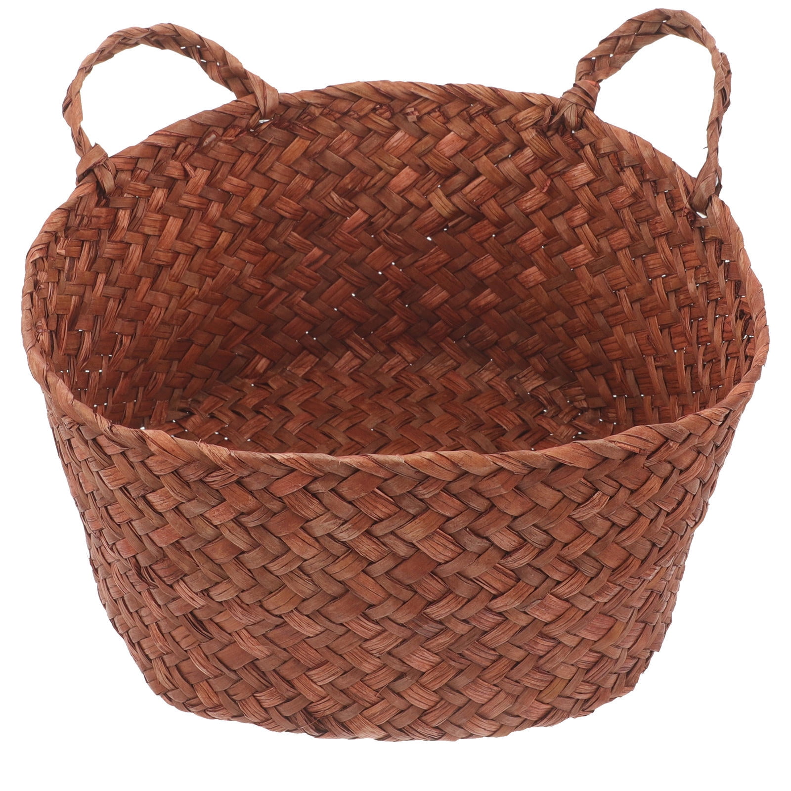 MLINS Straw Woven Bucket Waste Basket Trash Bucket Multi-function Trash ...