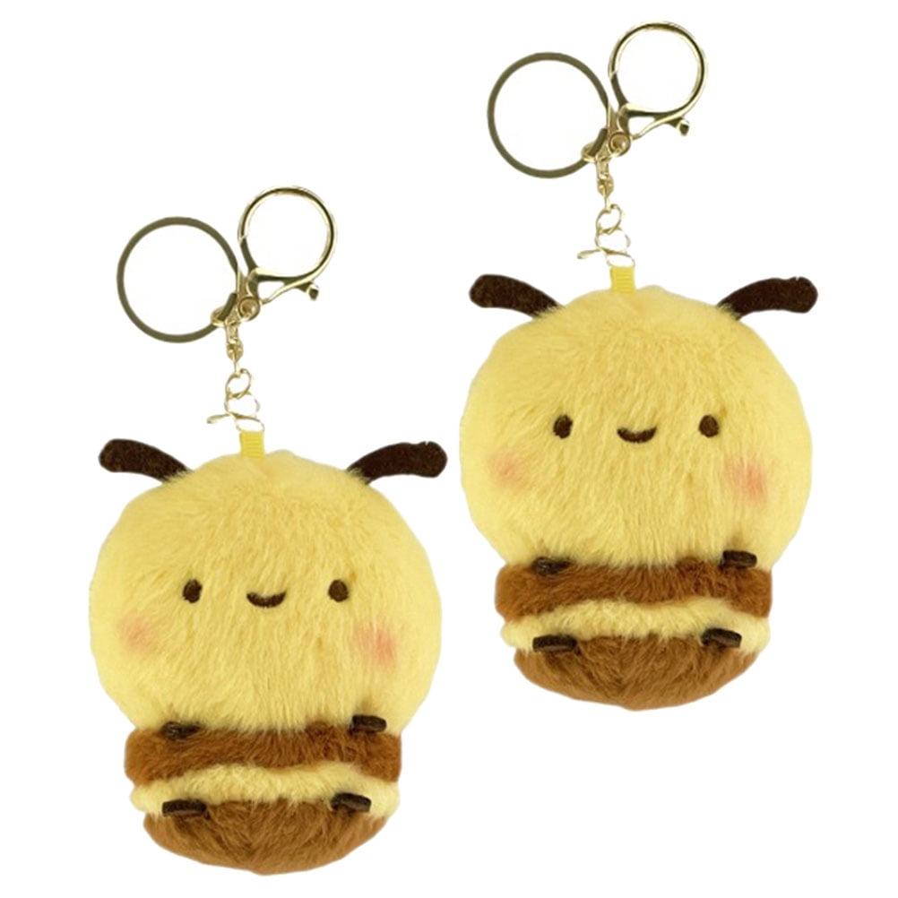 MLINS Stuffed Bee Keychain Plush Animal Bee Keychain Realistic Stuffed ...