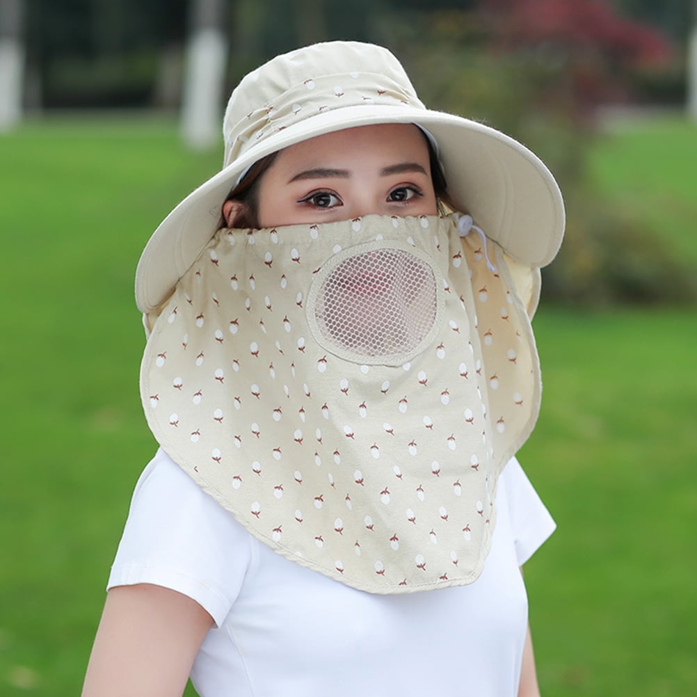 MLINS Sun Hat with Ponytail Hole Summer Face Covering Mask - Walmart.com