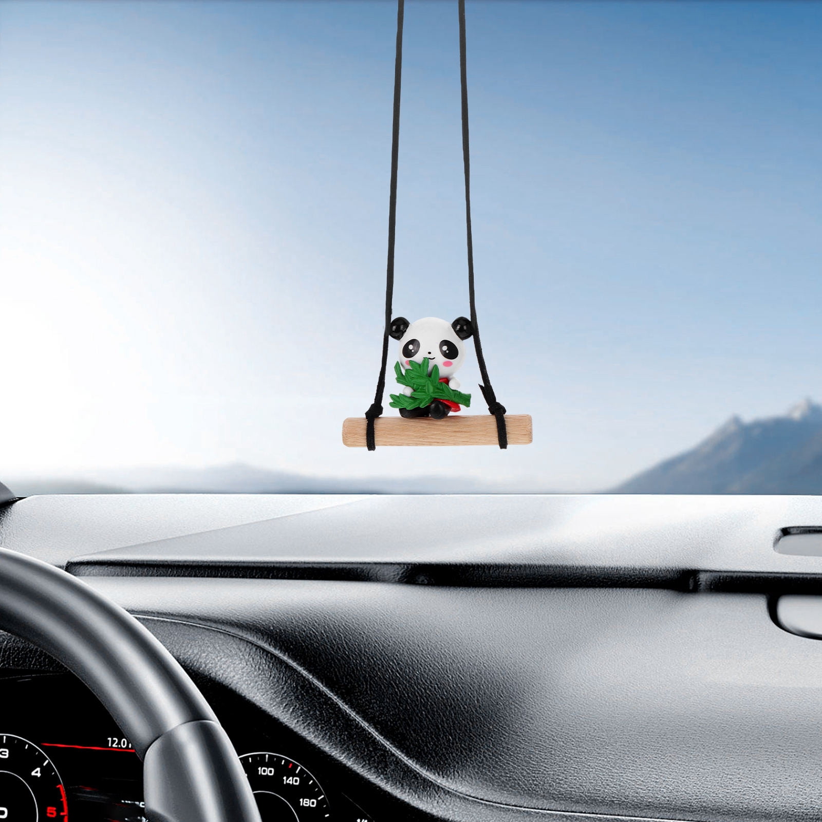 MLINS Swing Panda Statue Hanging Animal Cute Panda Ornaments Car Swing ...