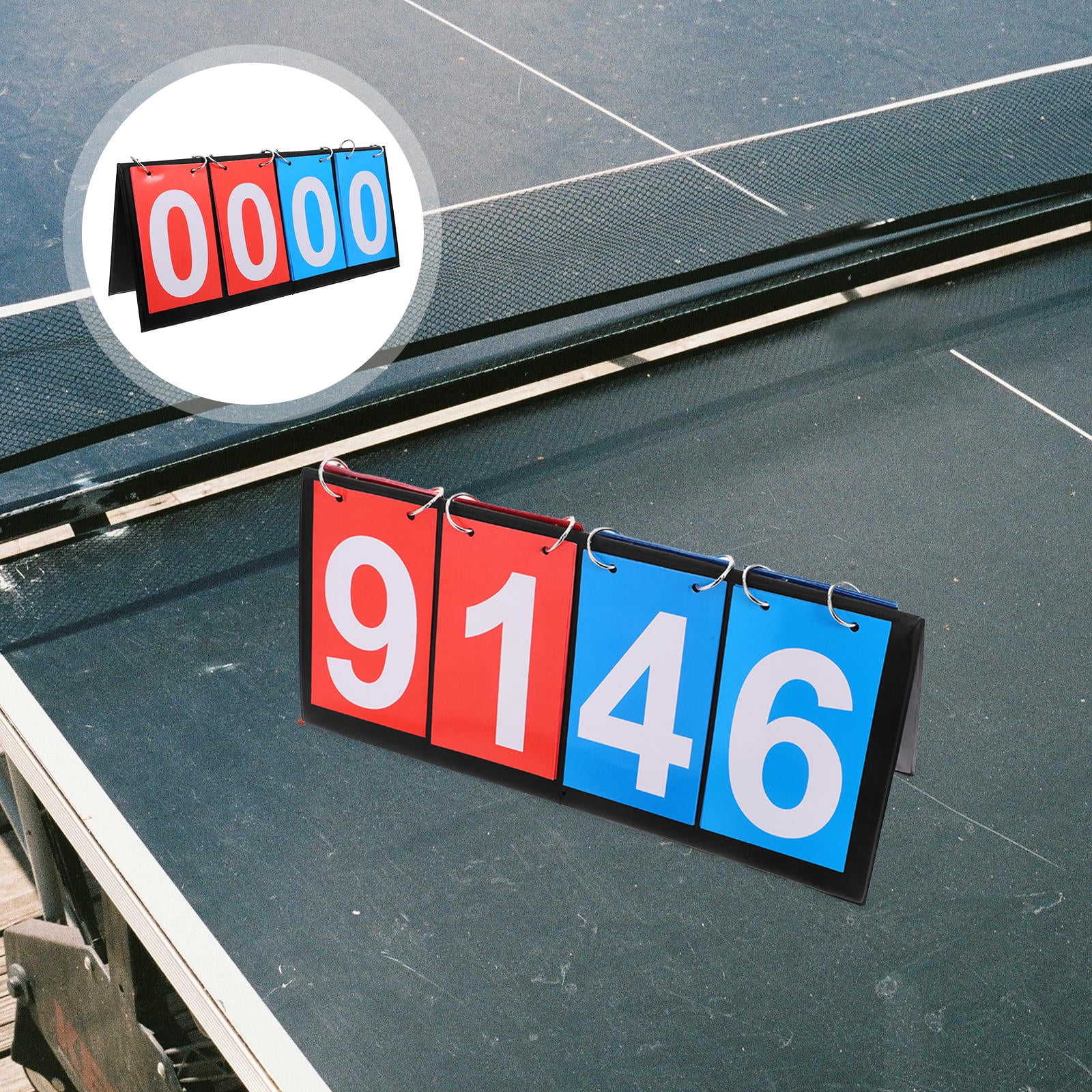 MLINS Tabletop Scoreboard Flipper Four Scoreboards Table Tennis Shovel ...