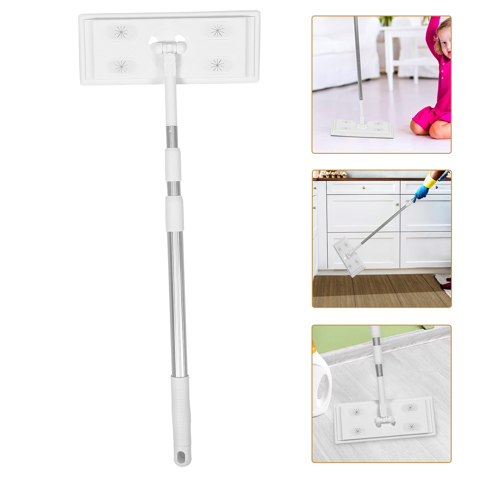 MLINS Telescopic Dust Collector Mop with Electrostatic Threads for Home Use 3 Section Assorted ...