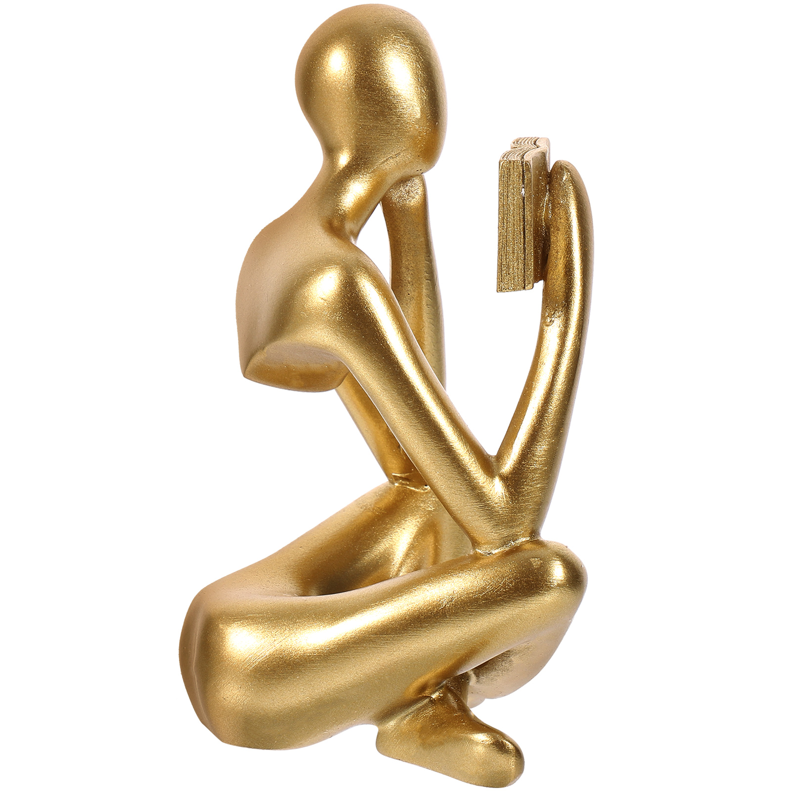 MLINS Thinker Statue Shelf Desktop Bookshelf Decor Abstract Resin Craft ...