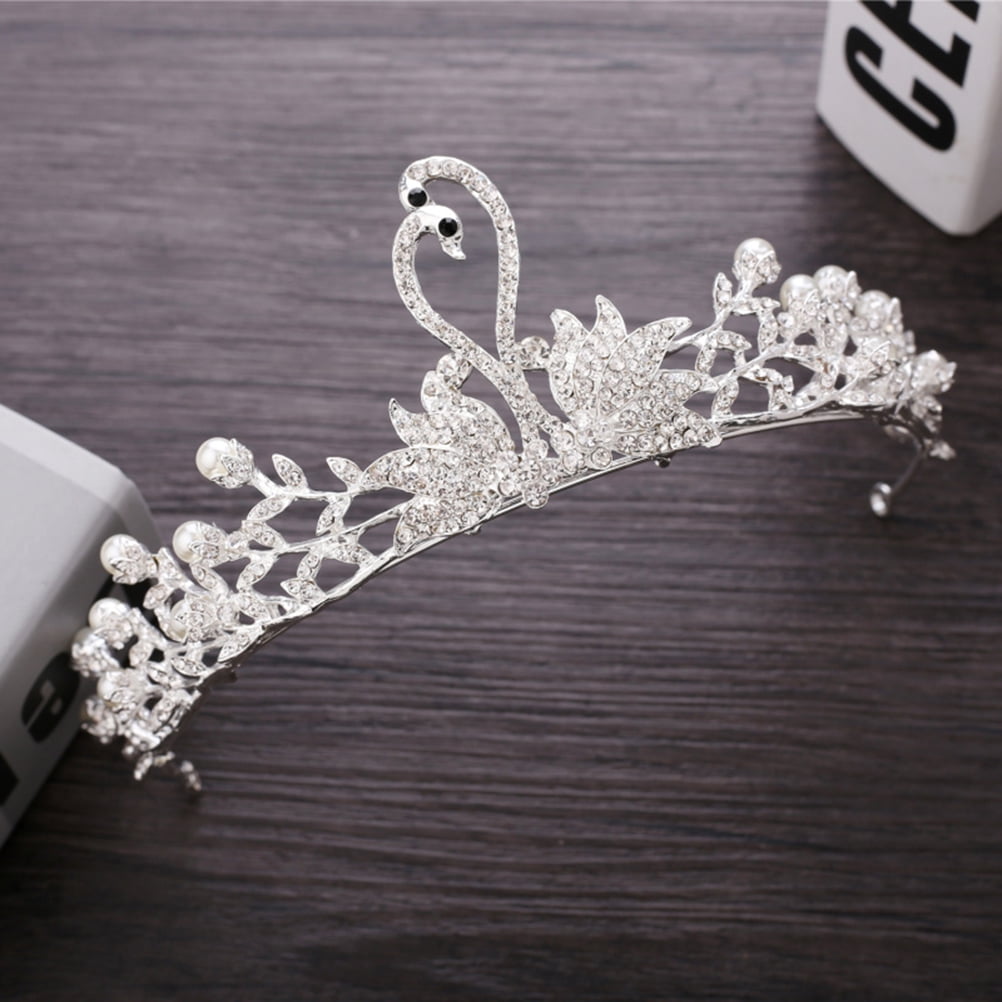 MLINS Tiara for Bride Rhinestone Hair Crown Swan Headband Tiaras Girls ...