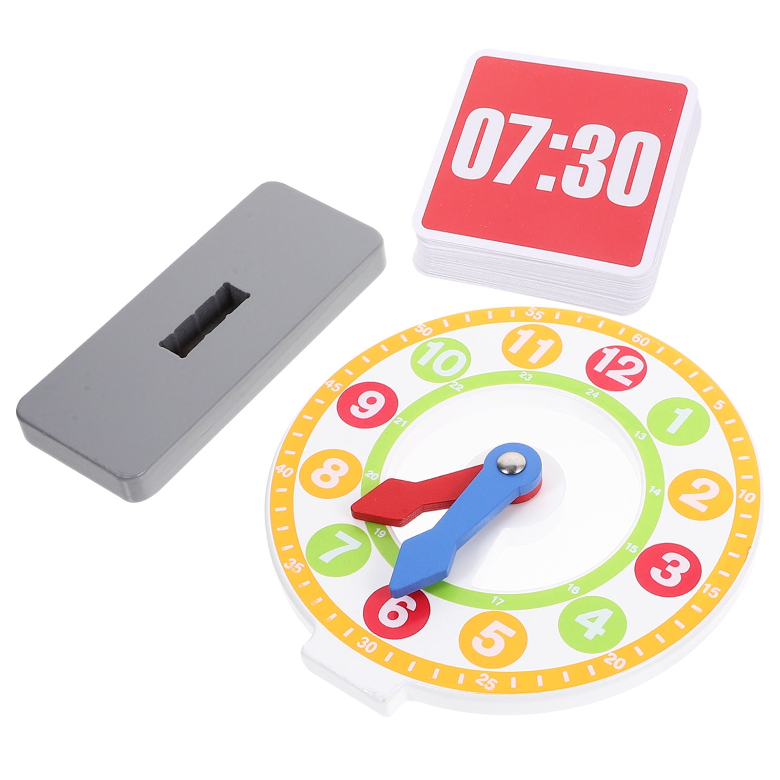 MLINS Time Learning Wooden Clock Math Teaching Clock Prop Wooden ...