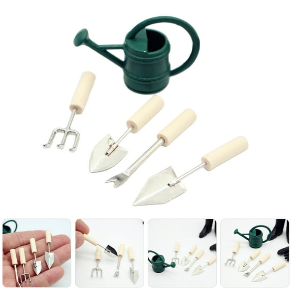 MLINS Tiny House Accessory Gardening Tools with Watering Can for Mini ...